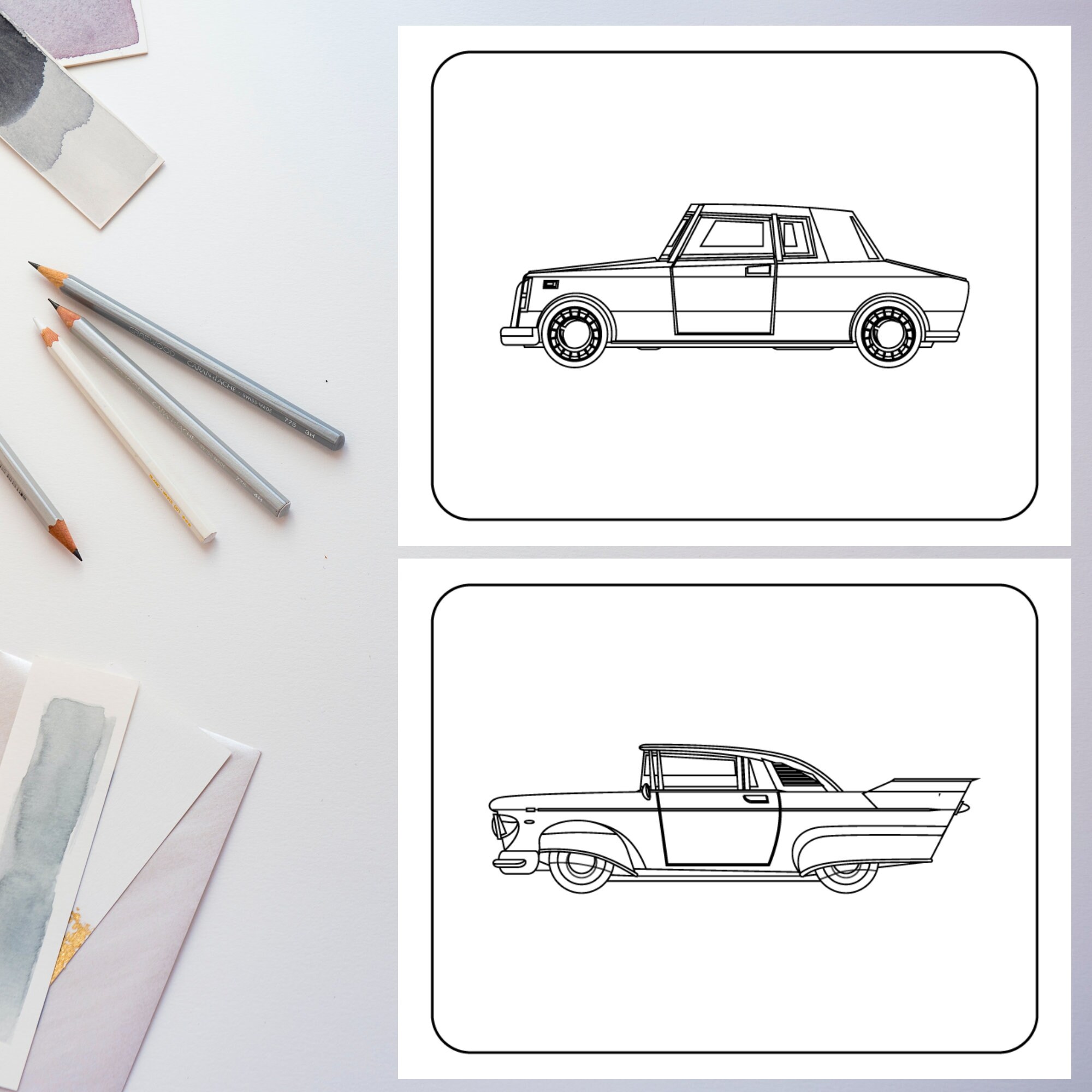 Realistic Car Coloring Pages Adult Coloring Pages Auto - Etsy