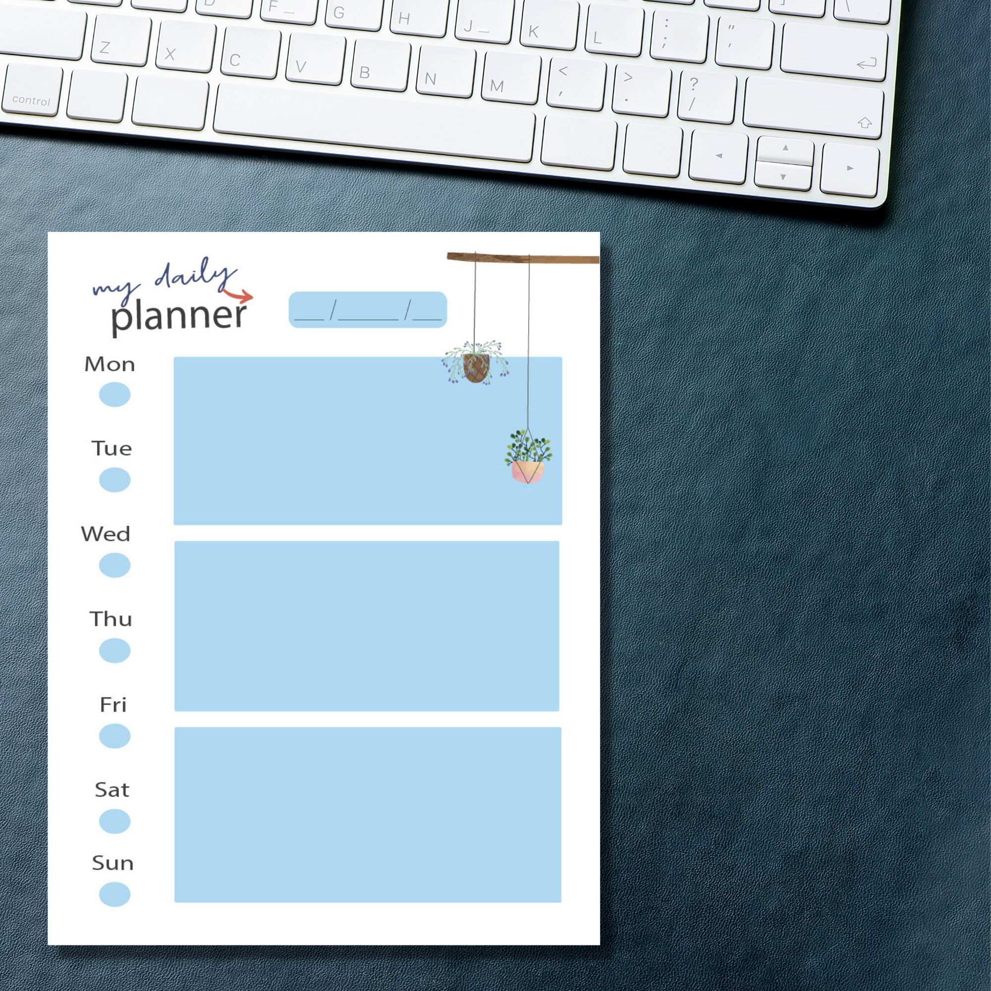 Daily Planner, Letter Sized, 5 Colors, Digital Download, Print at Home ...