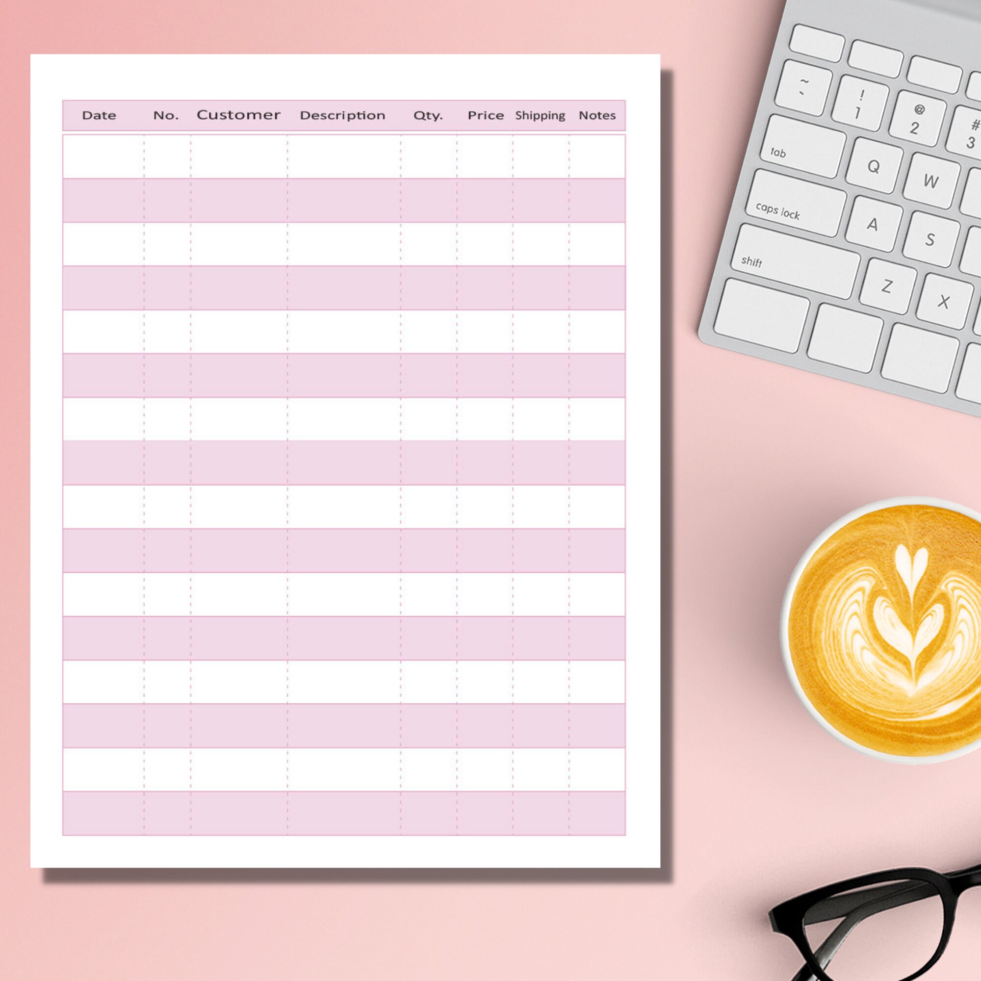 Letter Sized Sales Order Log Book 3 Colors Digital Download Print At ...