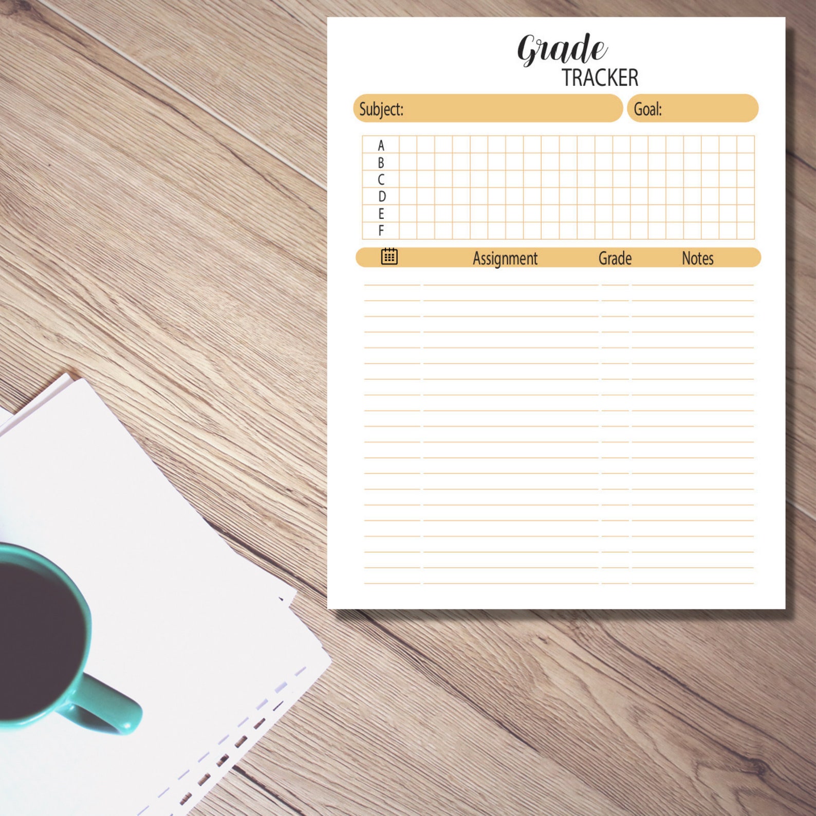 Student Grade Tracker, Letter Sized, Teaching Materials, 6 Colors ...