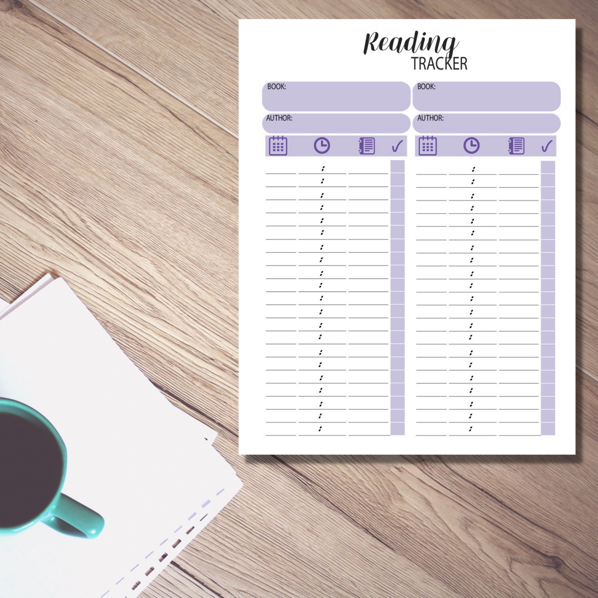 Reading Tracker Letter Sized 6 Colors Digital Download - Etsy