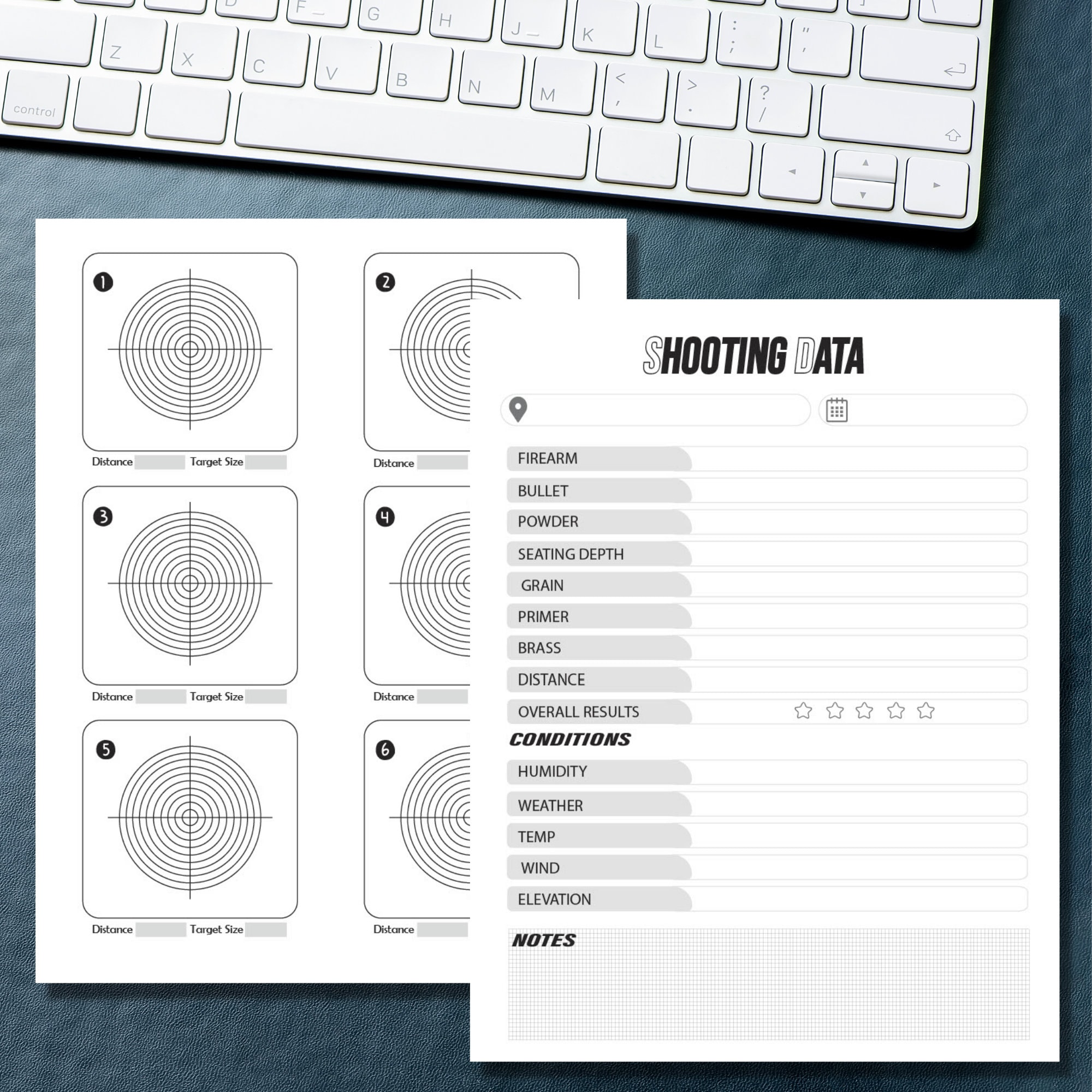 Shooting Range Data Log, Letter Sized, 3 Colors, 6 Pages, Digital ...