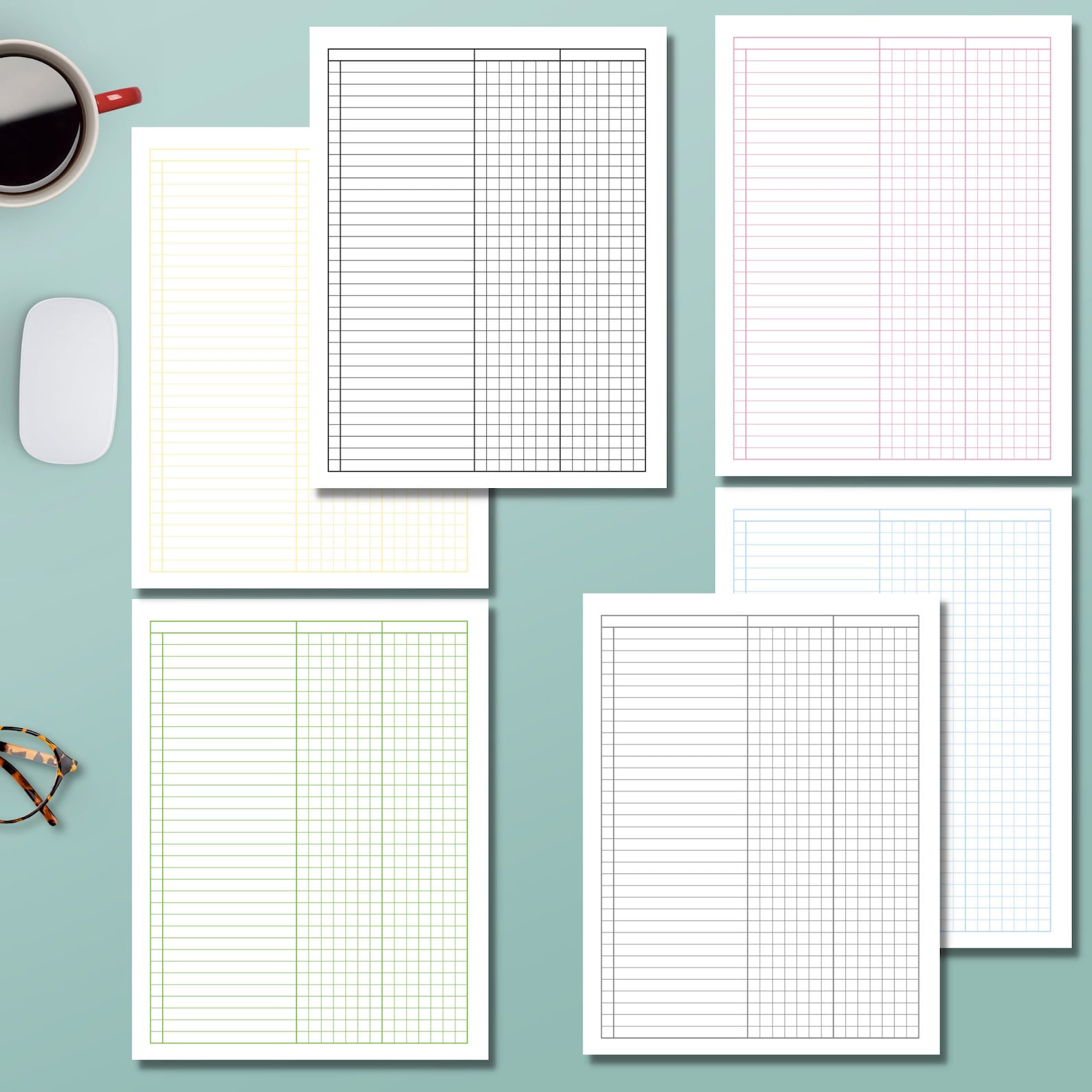Schedule Grid, to Do List, Letter Sized, 6 Colors, Digital Download ...
