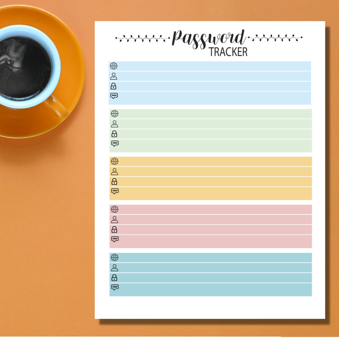 Password Tracker, Letter Sized, Digital Download, Print at Home - Etsy
