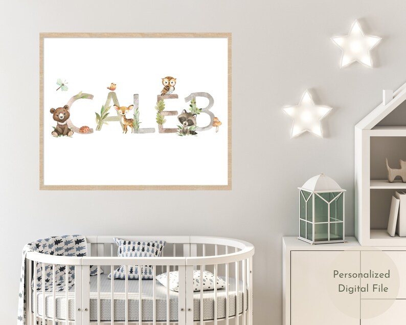 Printable Baby Boy Name Sign, Boy Baby Name Sign, Personalised Baby ...