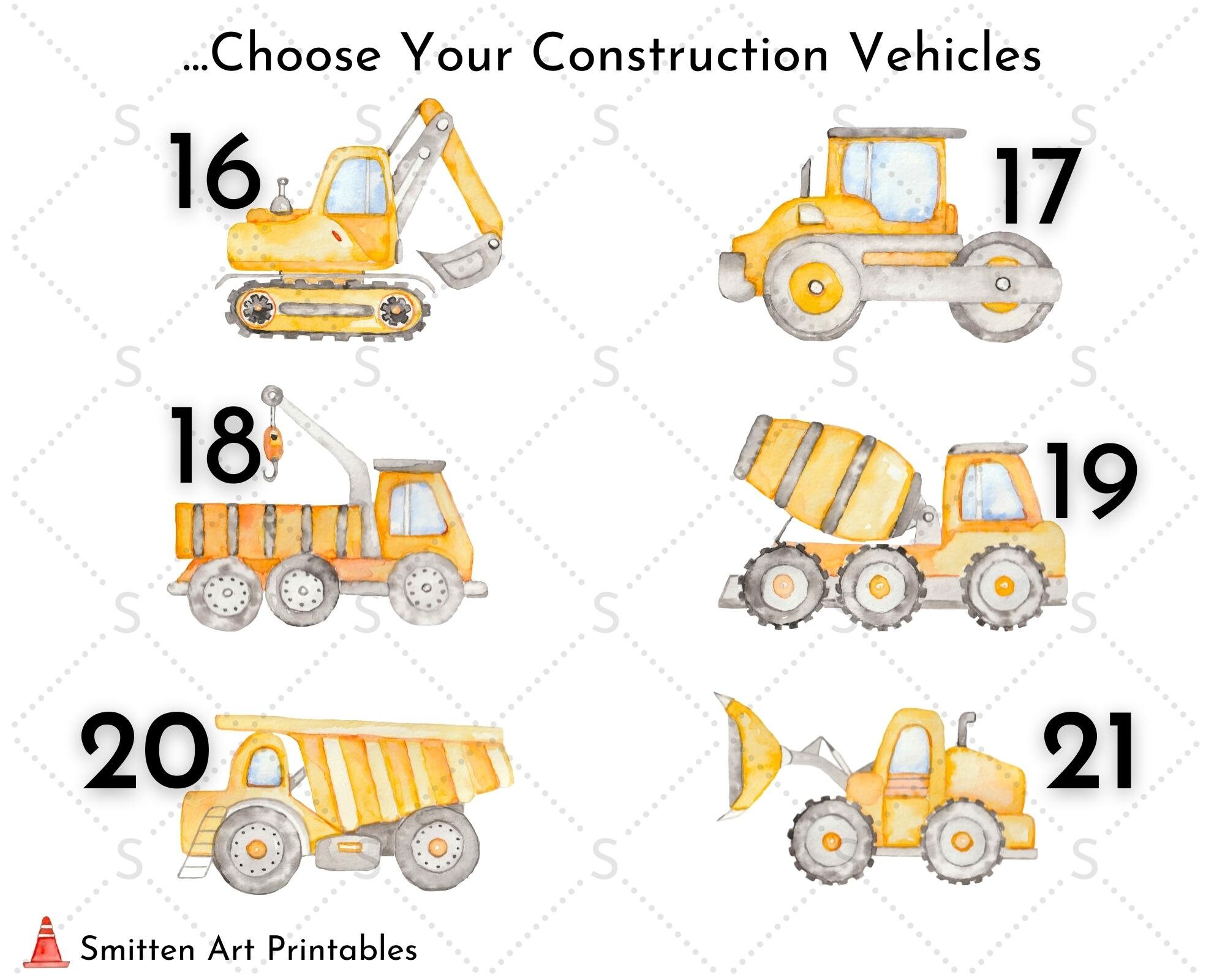 Construction Vehicle Name Sign Personalised Boy Name Sign - Etsy