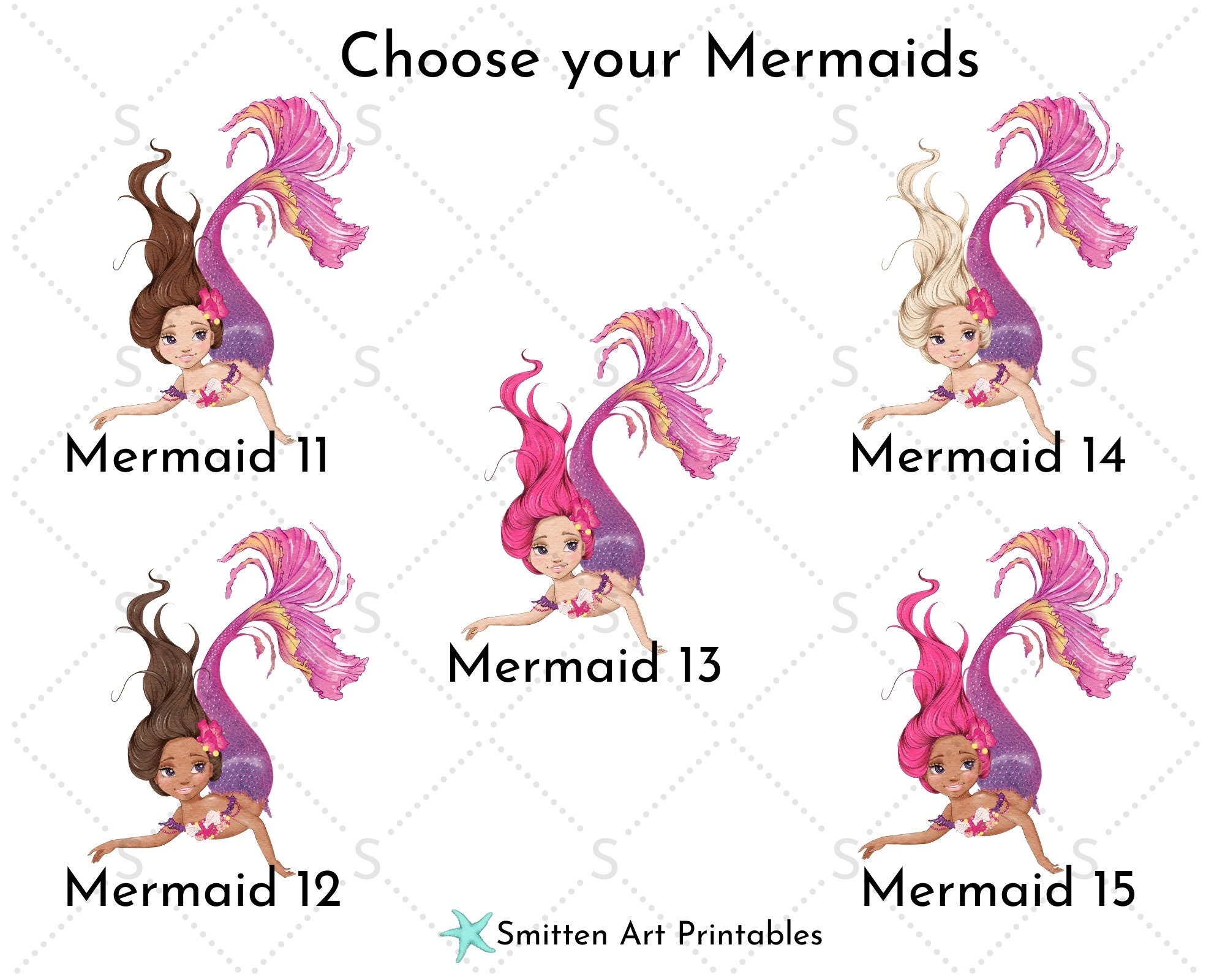 Mermaid Name Sign Printable Baby Girl Name Sign Mermaid | Etsy