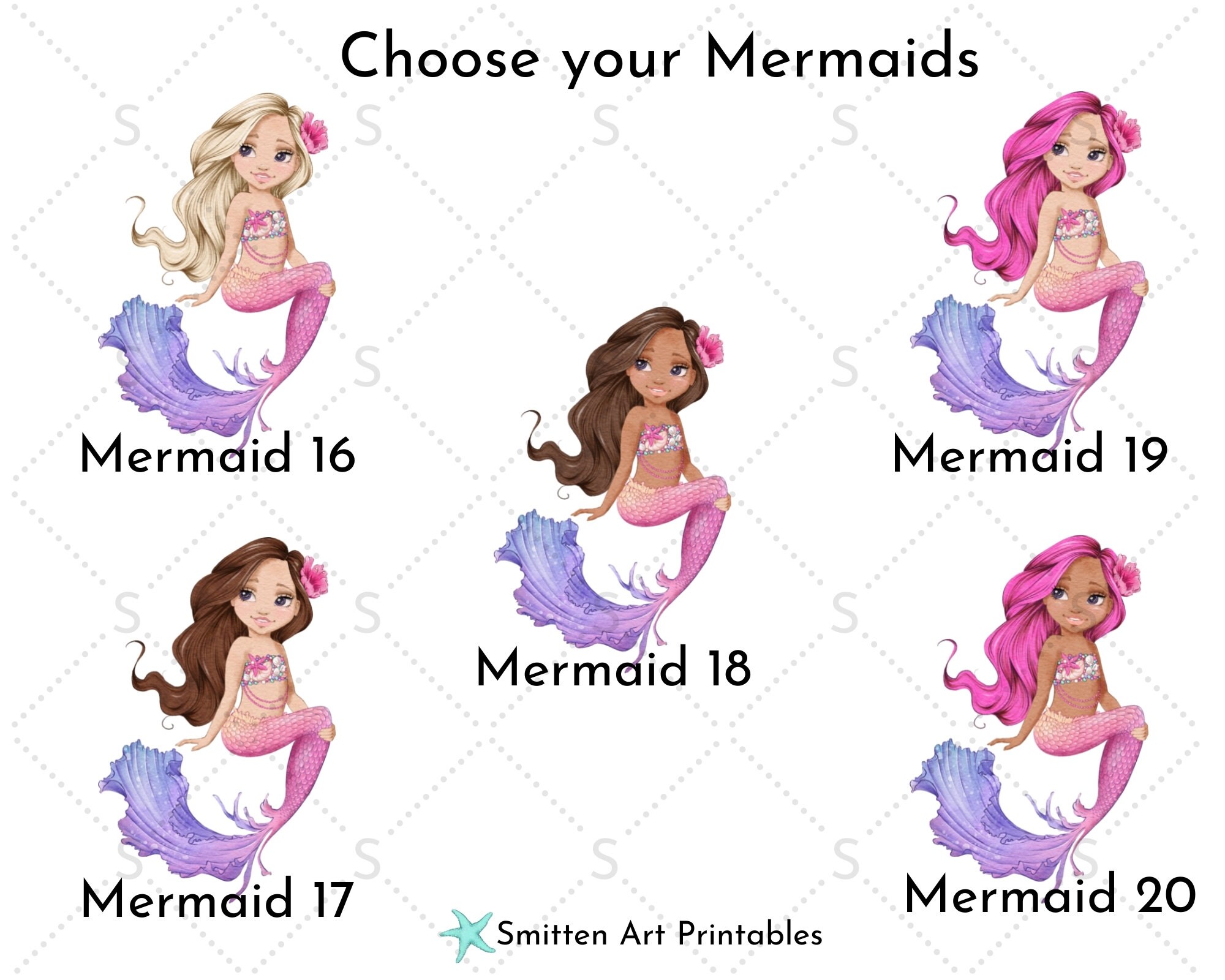 Mermaid Name Sign Printable Baby Girl Name Sign Mermaid | Etsy