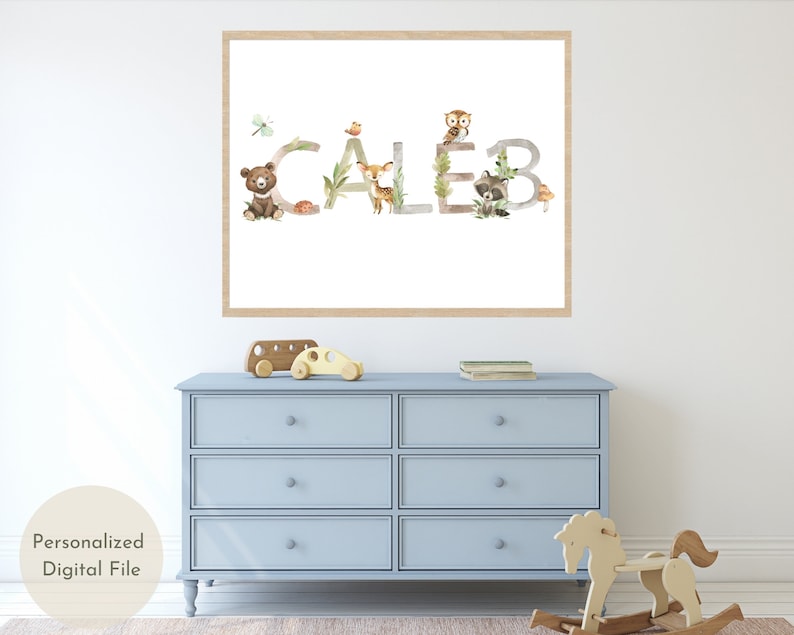 Printable Baby Boy Name Sign, Boy Baby Name Sign, Personalised Baby ...