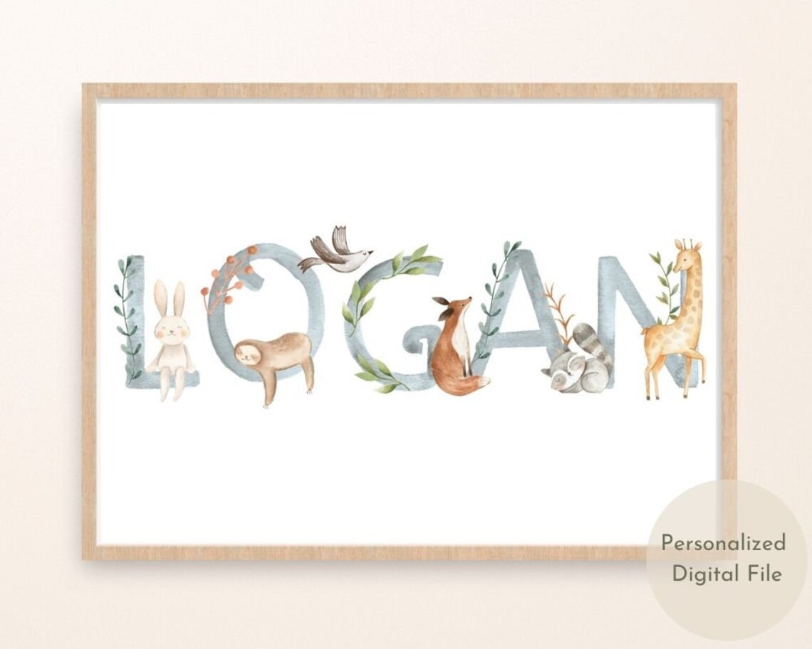 Printable Baby Boy Name Sign Boy Baby Name Sign Personalised - Etsy