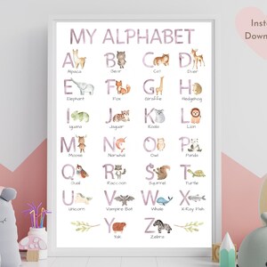 Animal Alphabet Poster Educational Poster ABC Print | Etsy