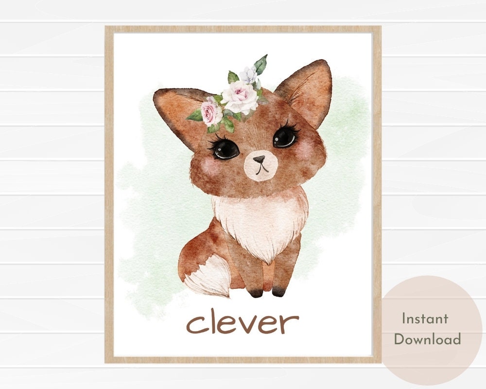 Cute Animals Nursery Prints Set of 3 Animal Portraits for - Etsy