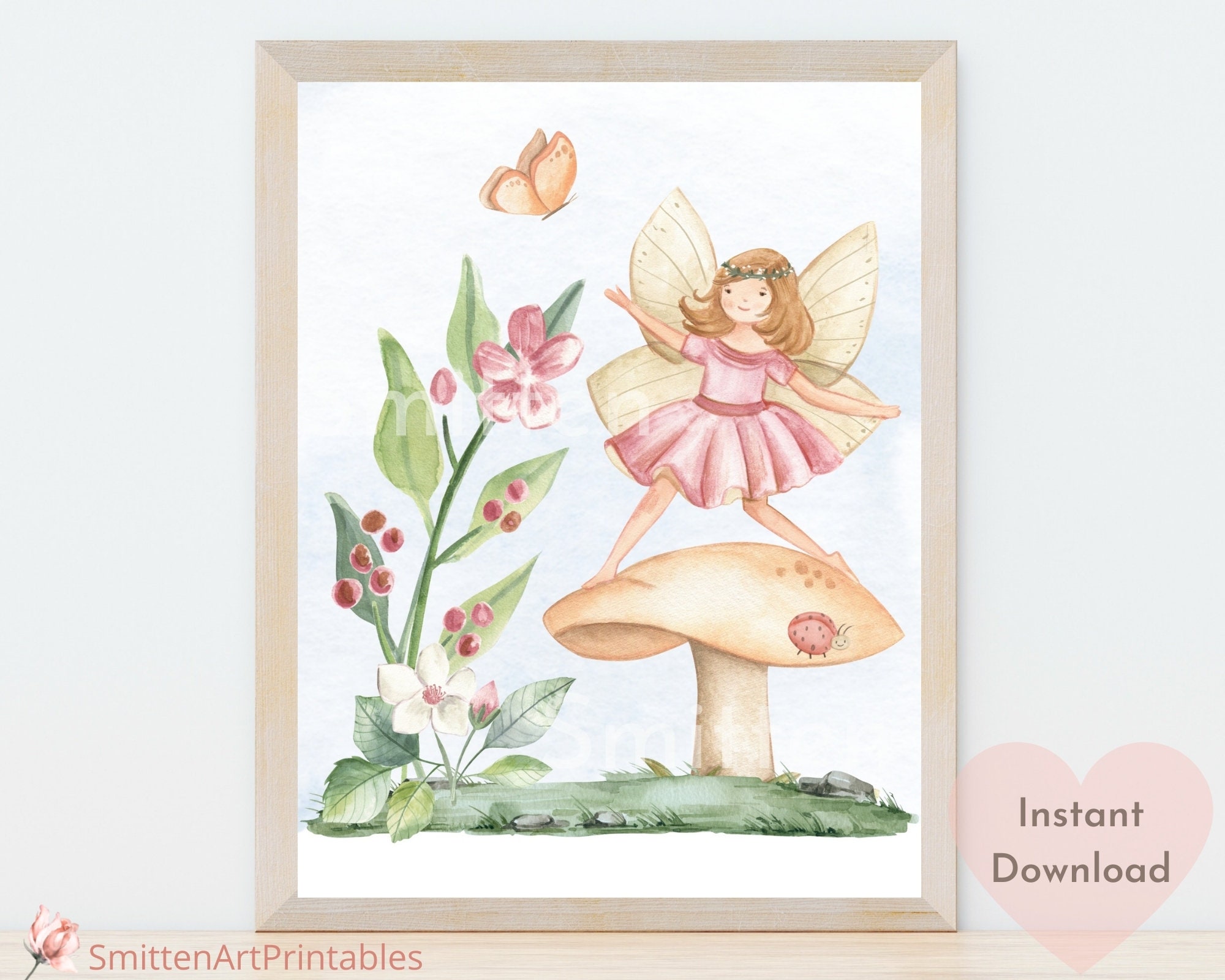 Fairy Garden Wall Art Set of 4 Watercolor Fairy Garden - Etsy