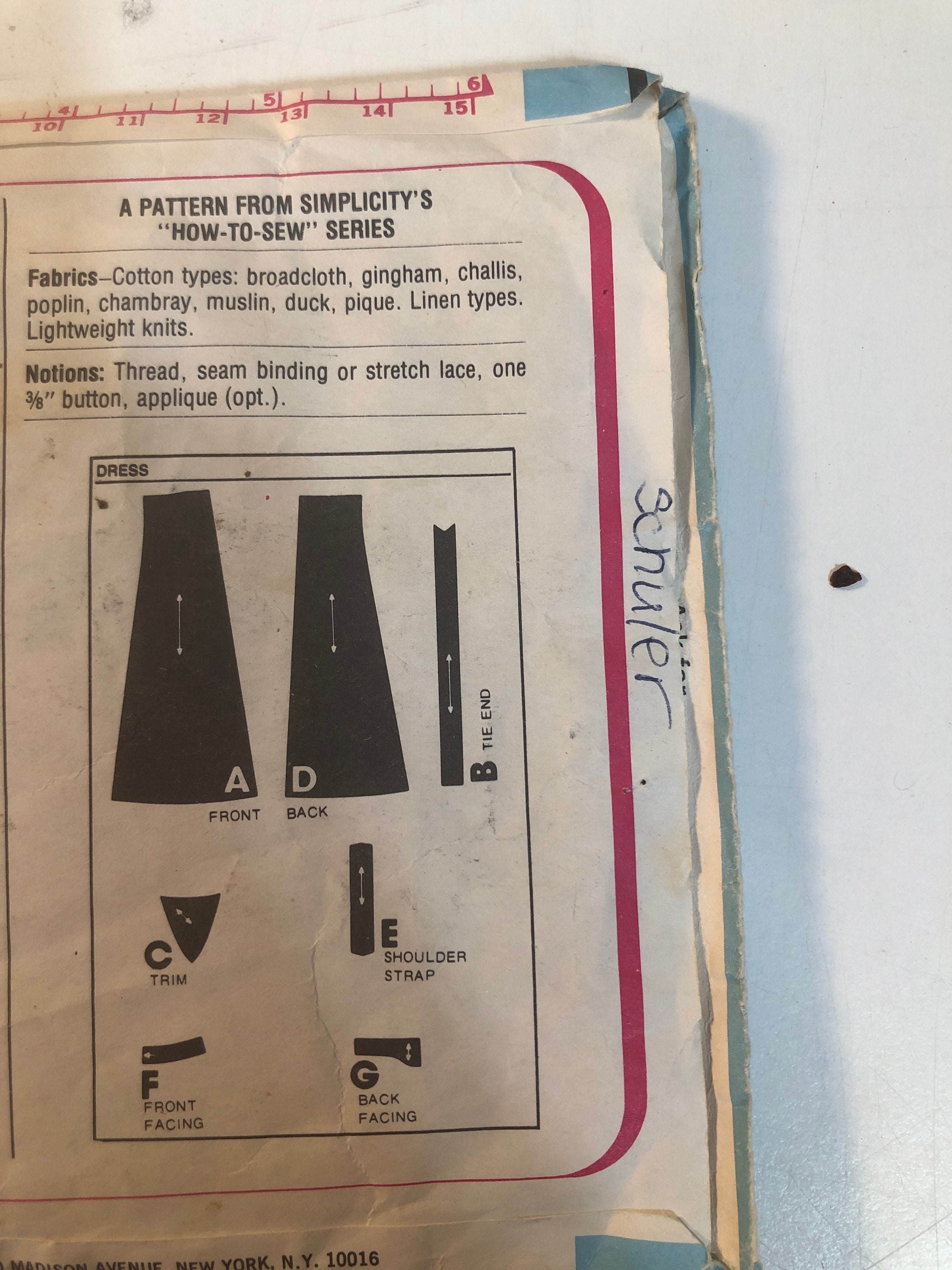 Simplicity Vintage Sewing Pattern Simplicity Pattern 7861 - Etsy UK