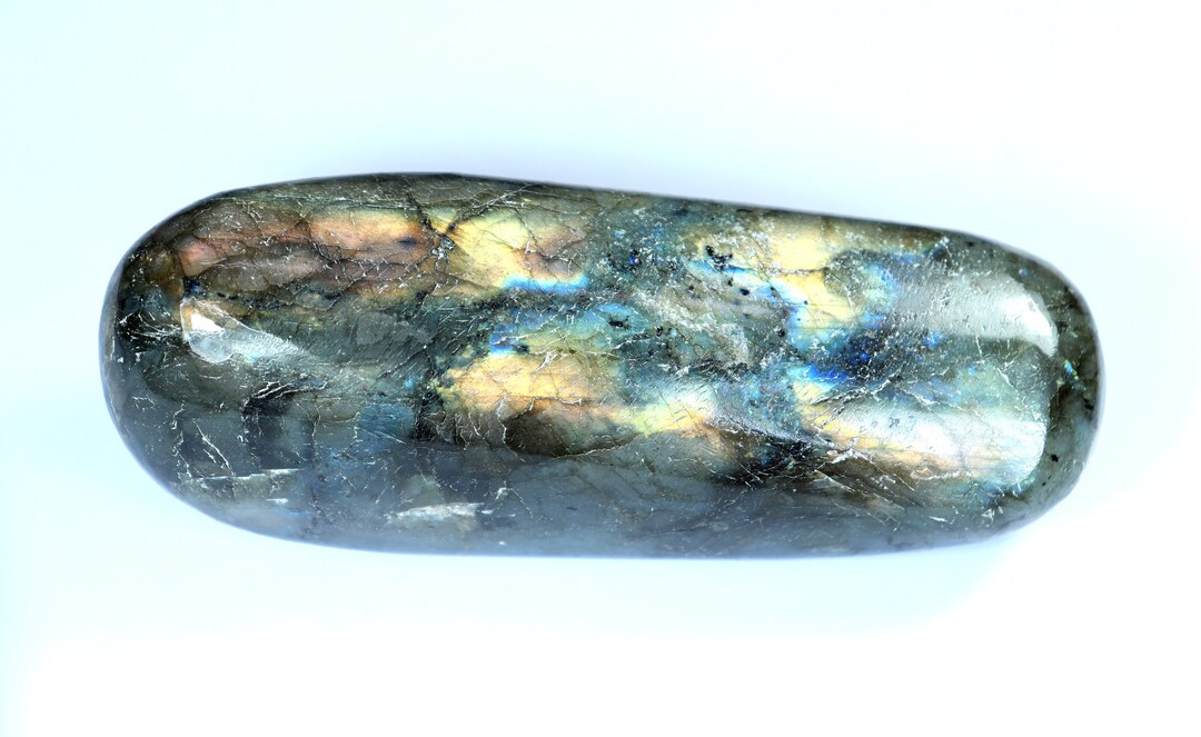 LABRADORITE Crystal Palm Stone Thick Domed, Dark Worry Stone, Self Care ...