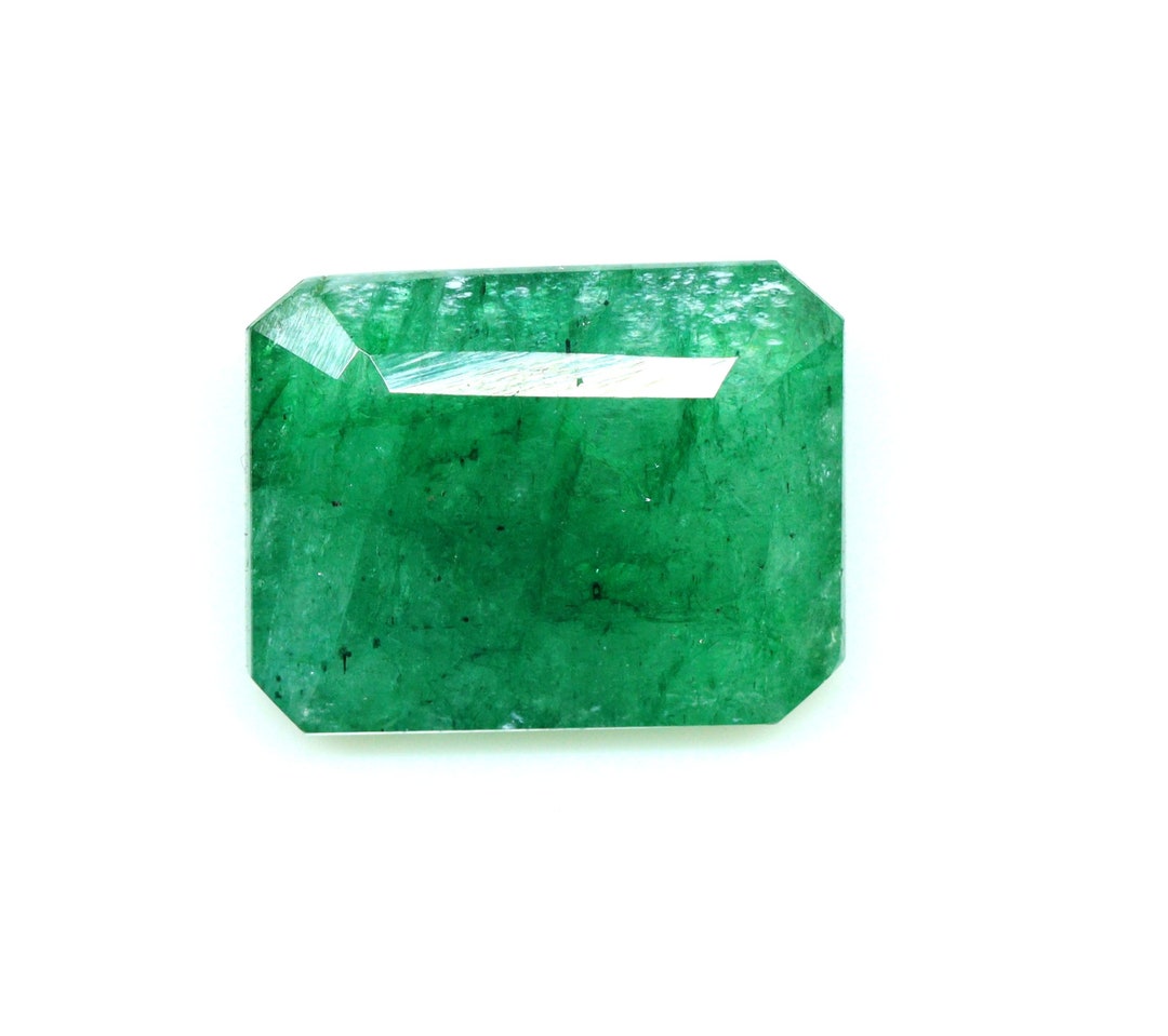 Natural Mined Green Emerald 12.20 Ct Emerald Cut AAA Loose Gemstone ...