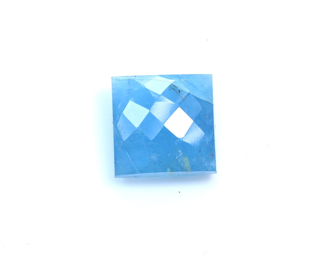 Top Grade Blue Aquamarine Square Stone, Checker Cut Stone, Briolette ...