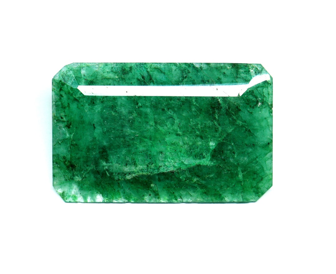 Emerald Rectangle Faceted Gemstone Emerald Cut Vivid Green Emerald Gem ...
