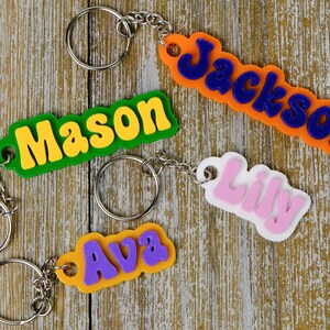 Custom Name Keychain in Groovy Font, Personalized Key Chain, Custom ...