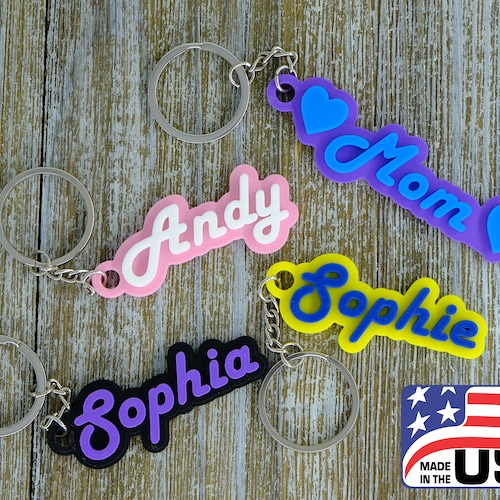 Personalized Custom Name Tag Keychain Keyring Zipper Pull - Etsy