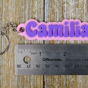 Custom Name Keychain in Groovy Font, Personalized Key Chain, Custom ...