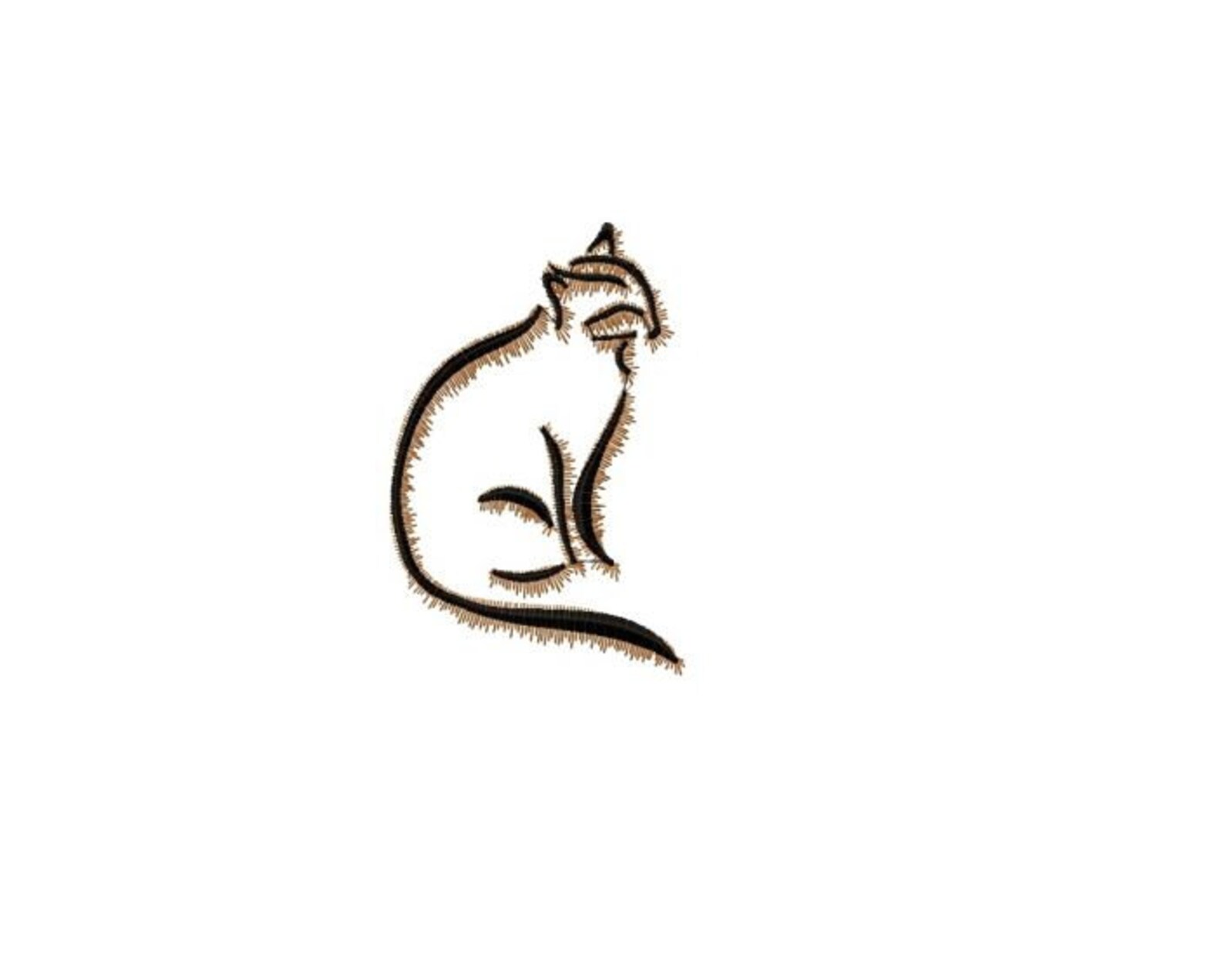 Minimalist Cat Sketch Embroidery Design. - Etsy