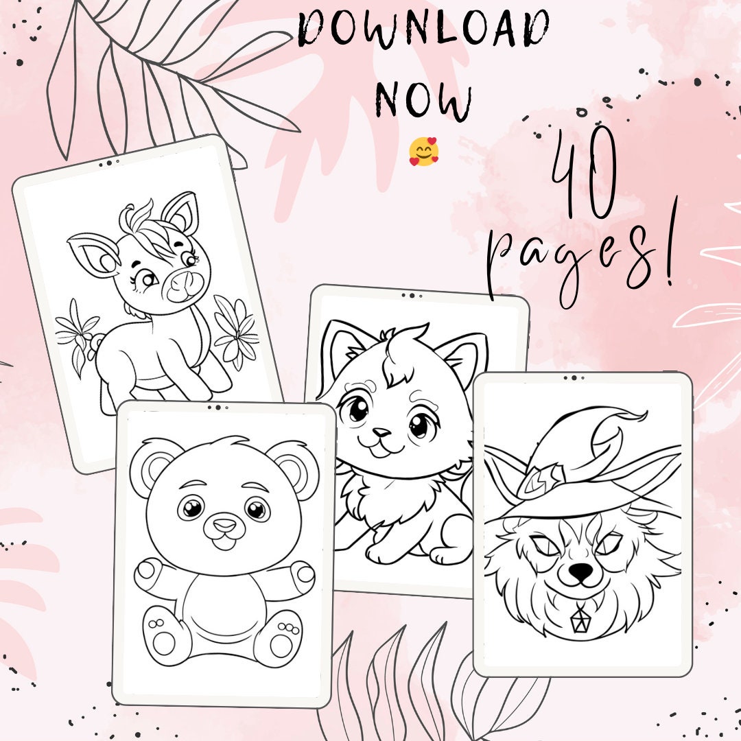 Printable Coloring Book for Kids: 40 Pages of Fun With Real and ...