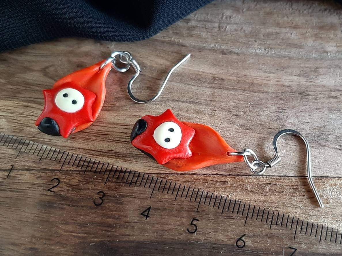 Handmade little devil earrings Polymer clay earrings - Etsy España