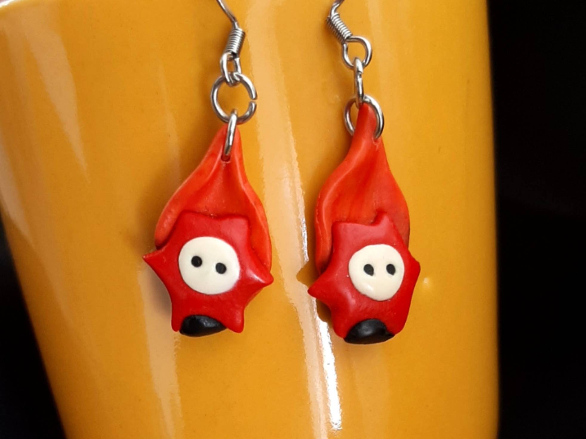 Handmade little devil earrings Polymer clay earrings - Etsy España