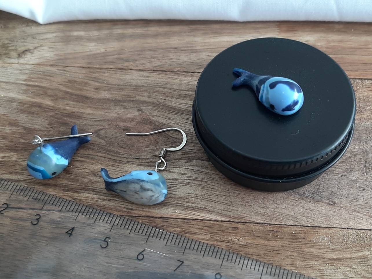 Handmade Whale Earrings Polymer Clay Earrings Blue Whale Earrings Sea ...