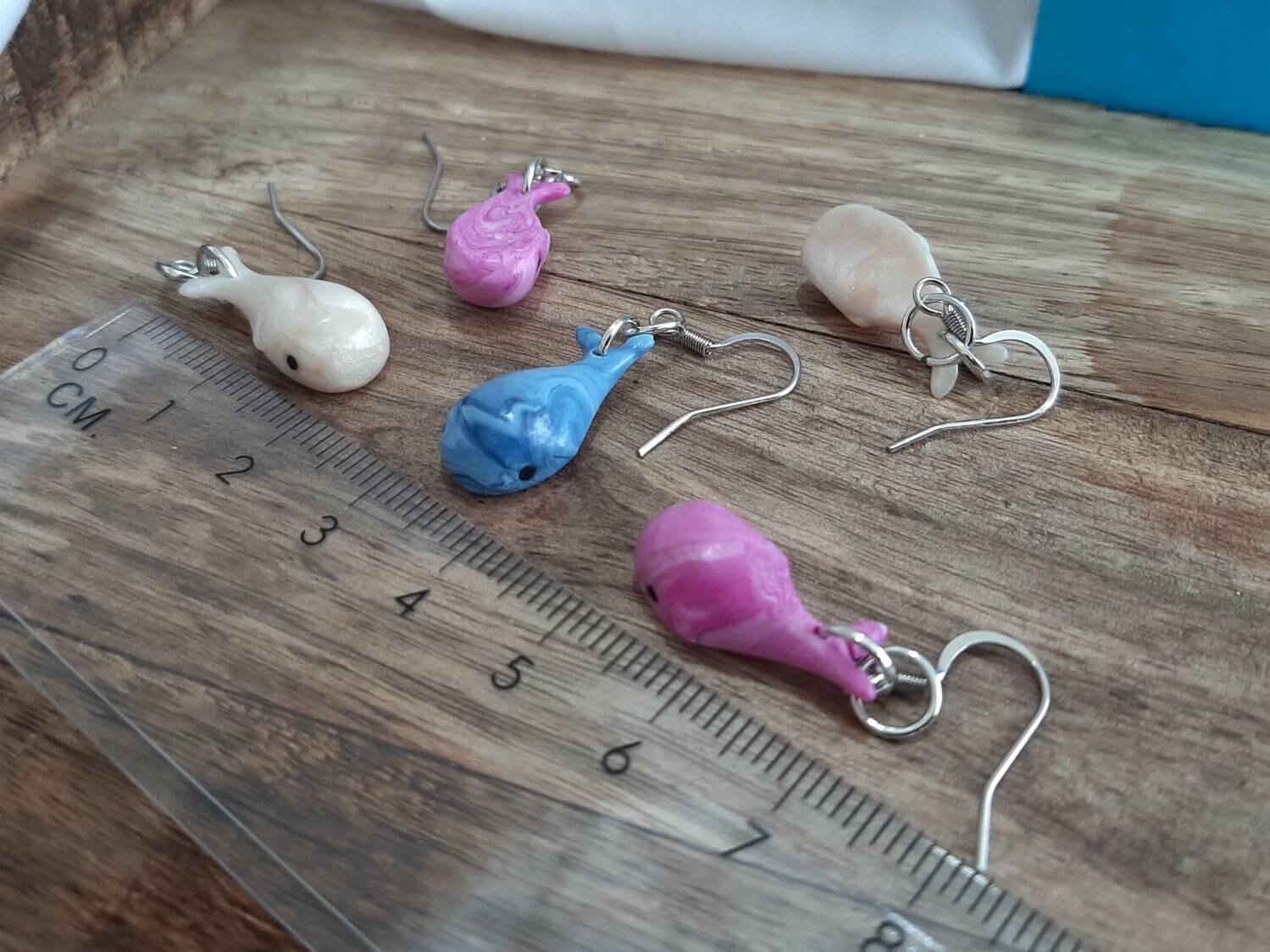 Handmade whale earrings Polymer clay earrings Blue whale - Etsy.de