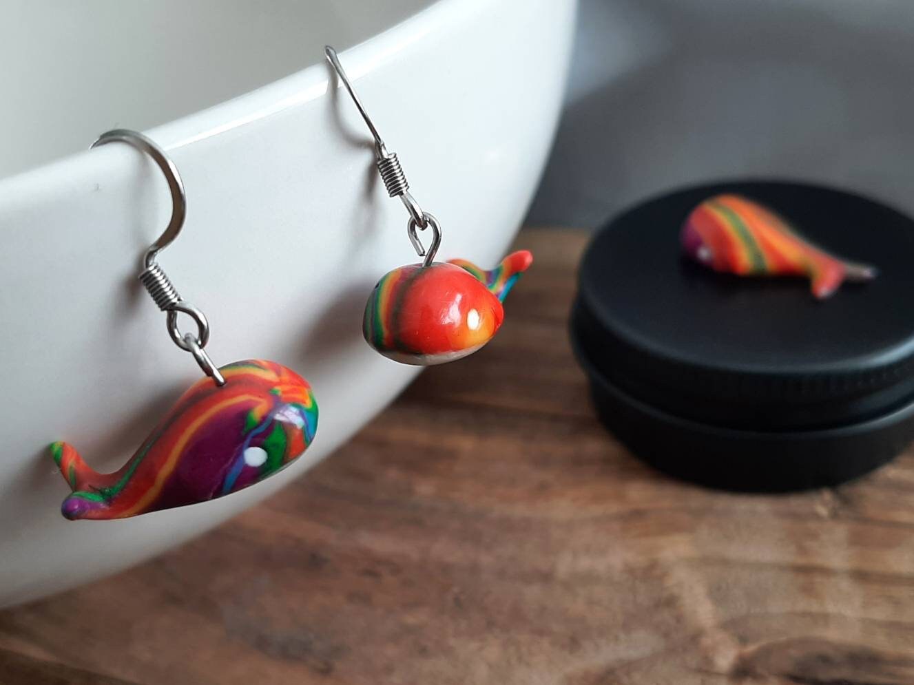 Walvis oorbellen handgemaakt Polymeerklei oorbellen - Etsy Nederland