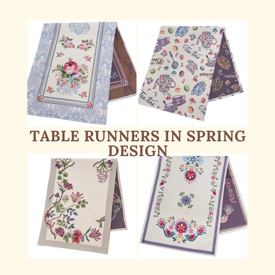 Spring Table Runners, Tapestry Table Runners, Farmhouse Decor ...