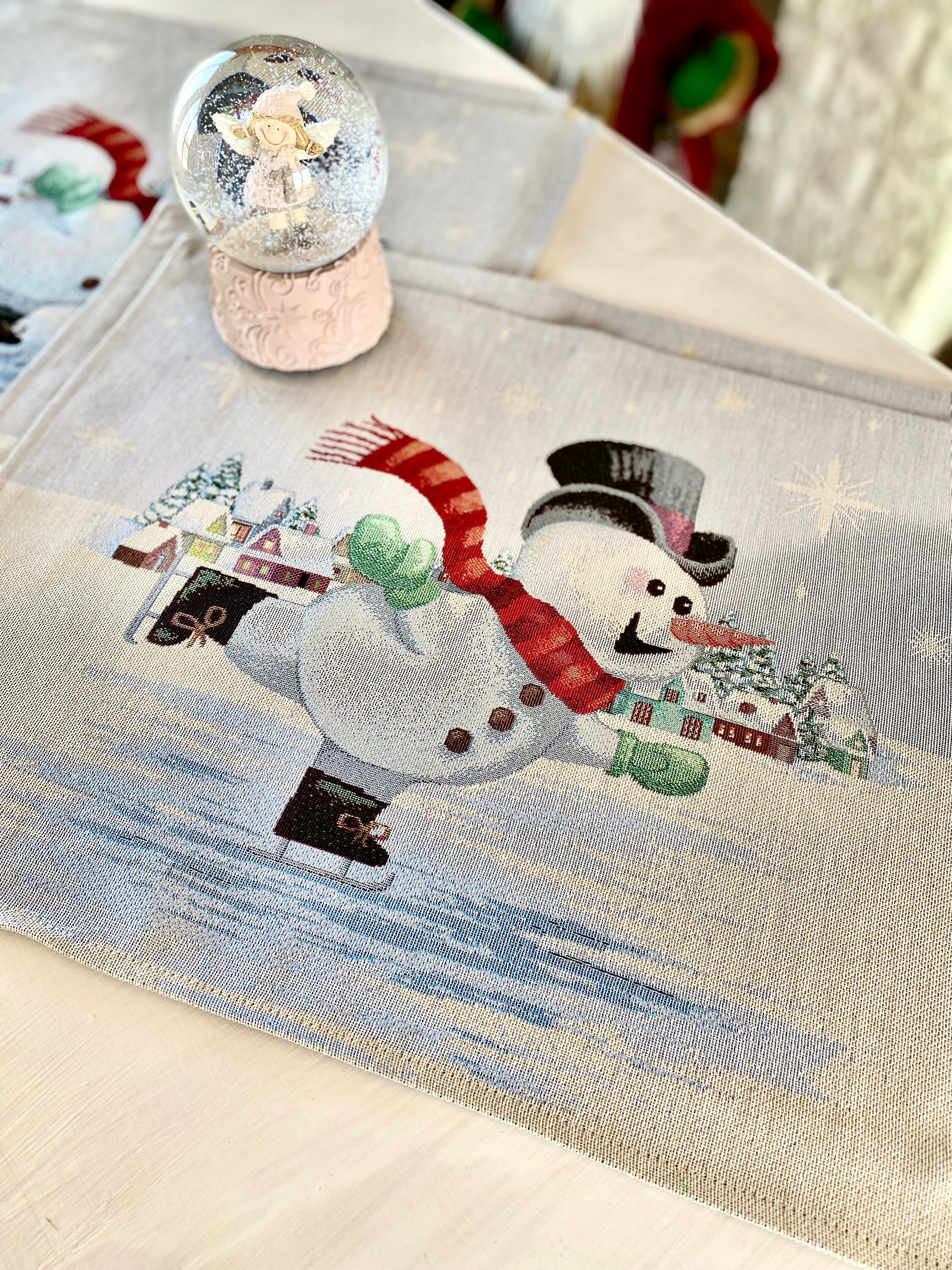 Cute Snowman Table Placemats. Tapestry Placemats. Christamas - Etsy