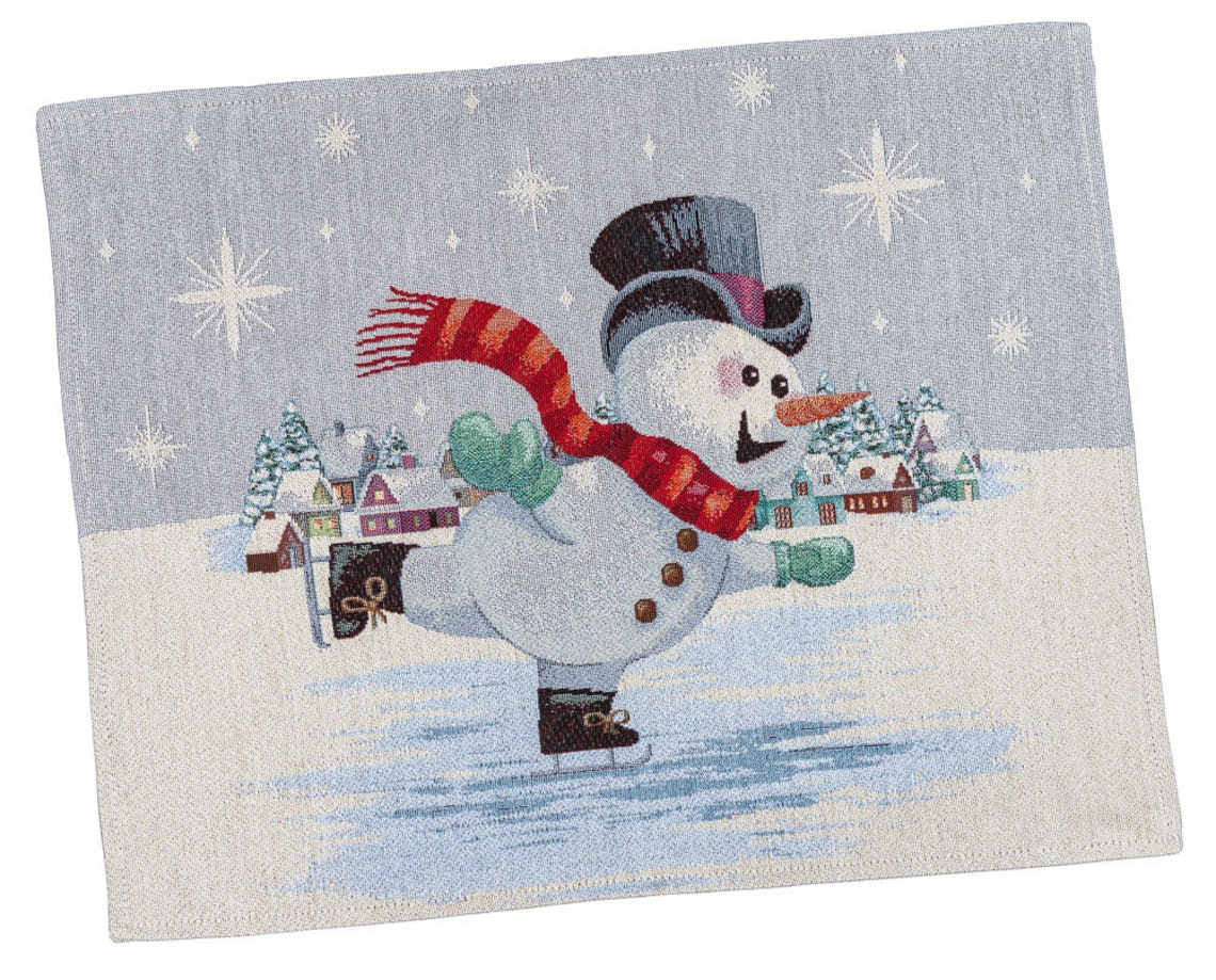Cute Snowman Table Placemats. Tapestry Placemats. Christamas - Etsy