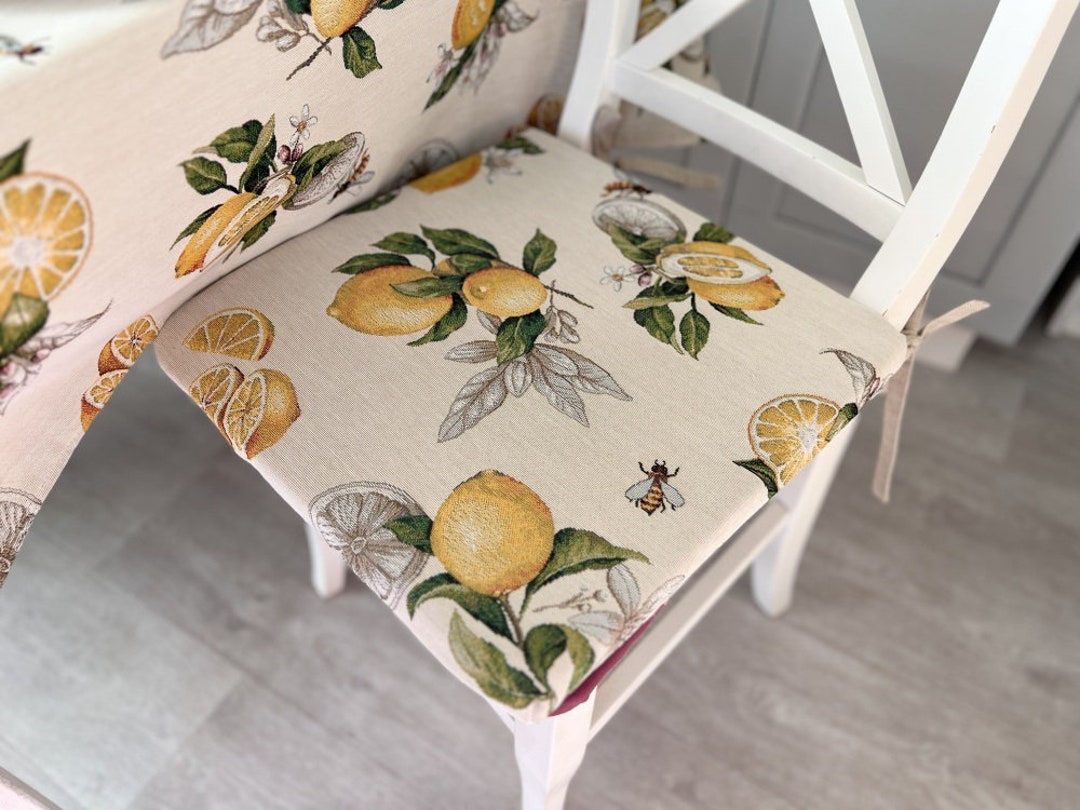 Lemons Chair Seat Cushion. Chair Pad. Tapestry Chair Pad. - Etsy
