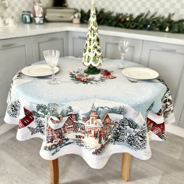 Christmas Tablecloth - Etsy