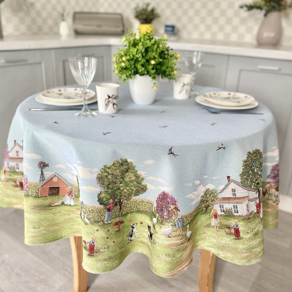Round Tablecloth - Etsy