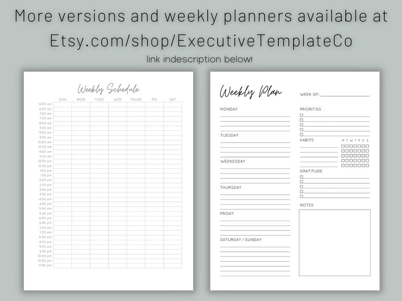 Printable Weekly Student Planner - Organize Study & Tasks - Instant ...