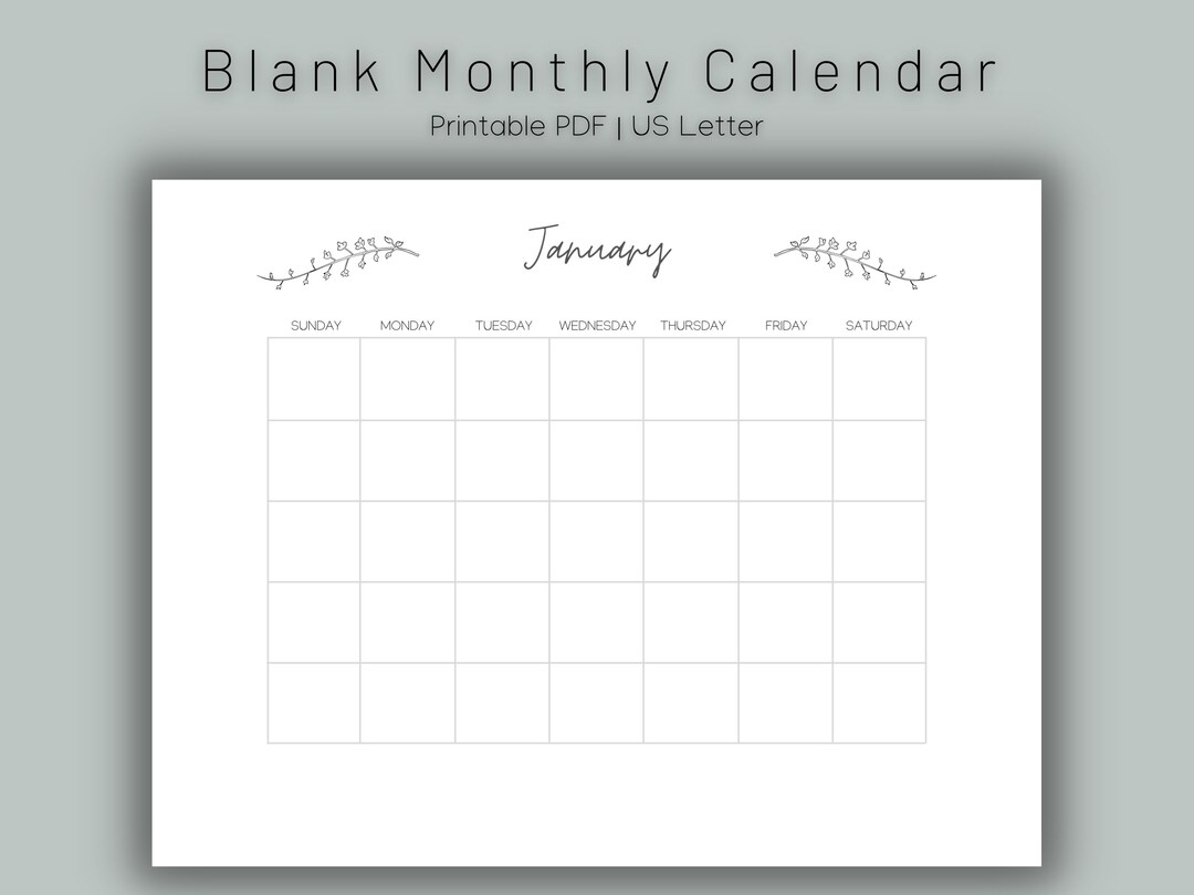 Blank Monthly Calendar Bundle for College Students, Grad Students and ...