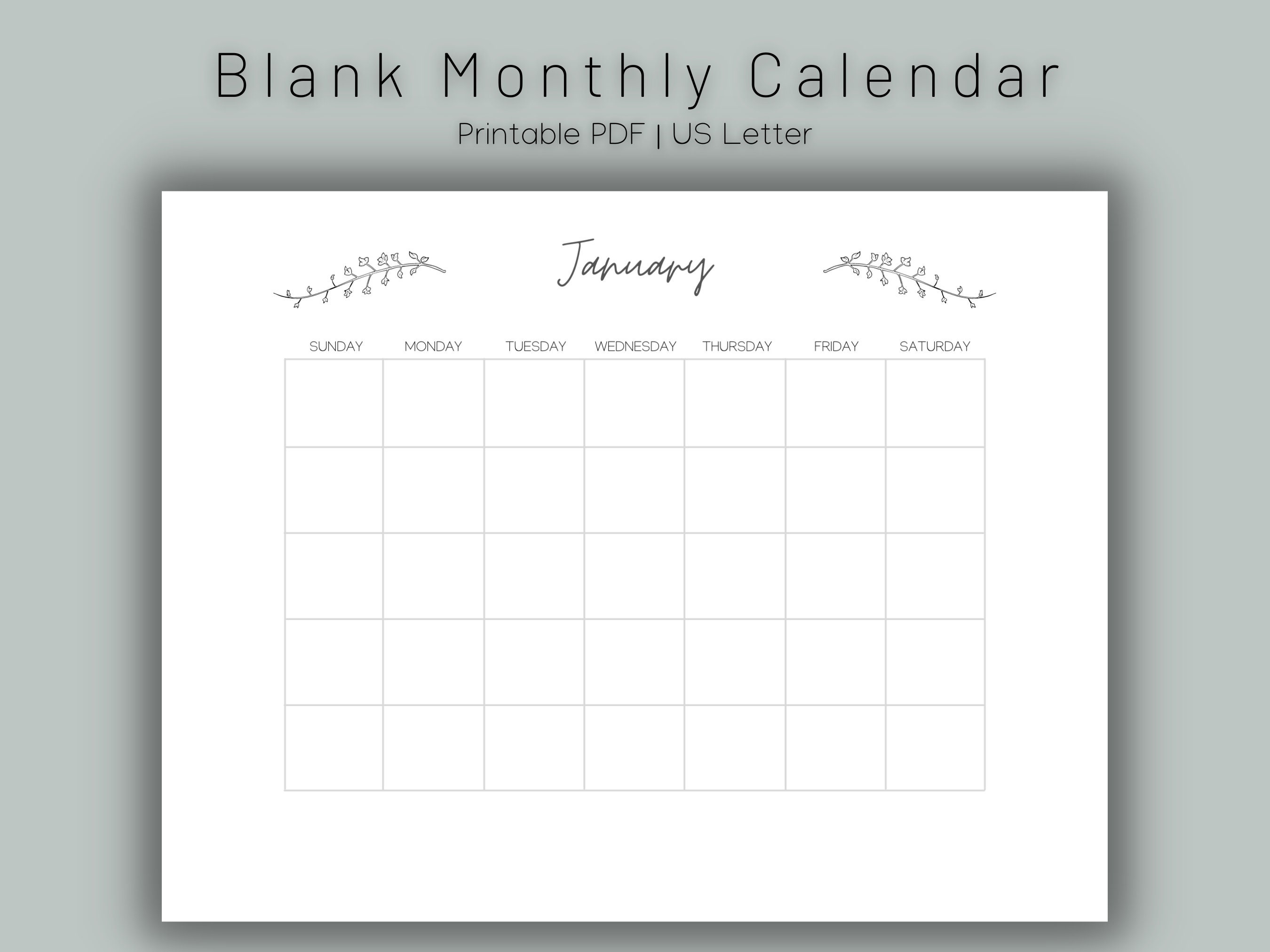 Blank Monthly Calendar Bundle for College Students, Grad Students and ...