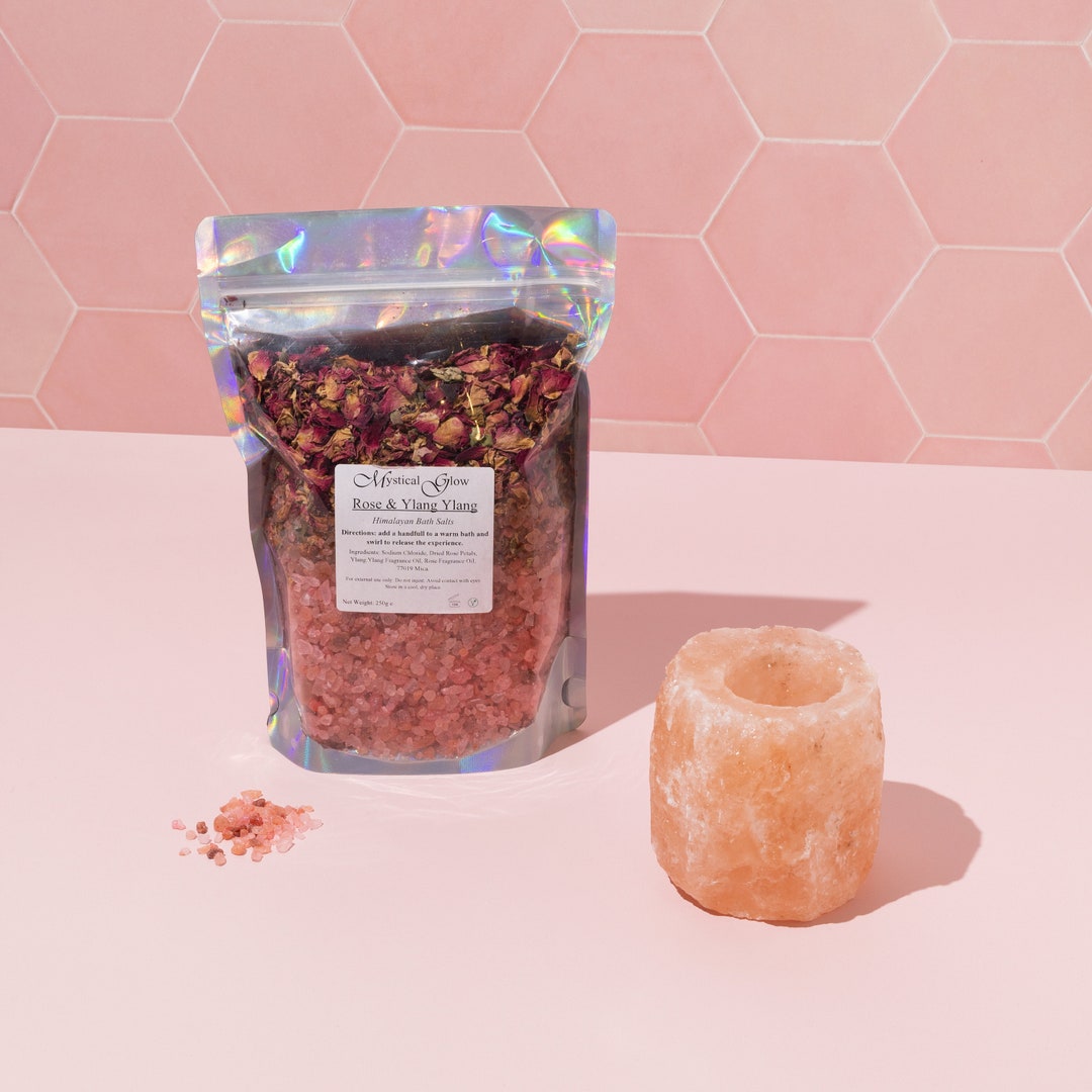 Bath Salt Gift Set, Himalayan Salt Tea Light Holder, Care Package,spa ...