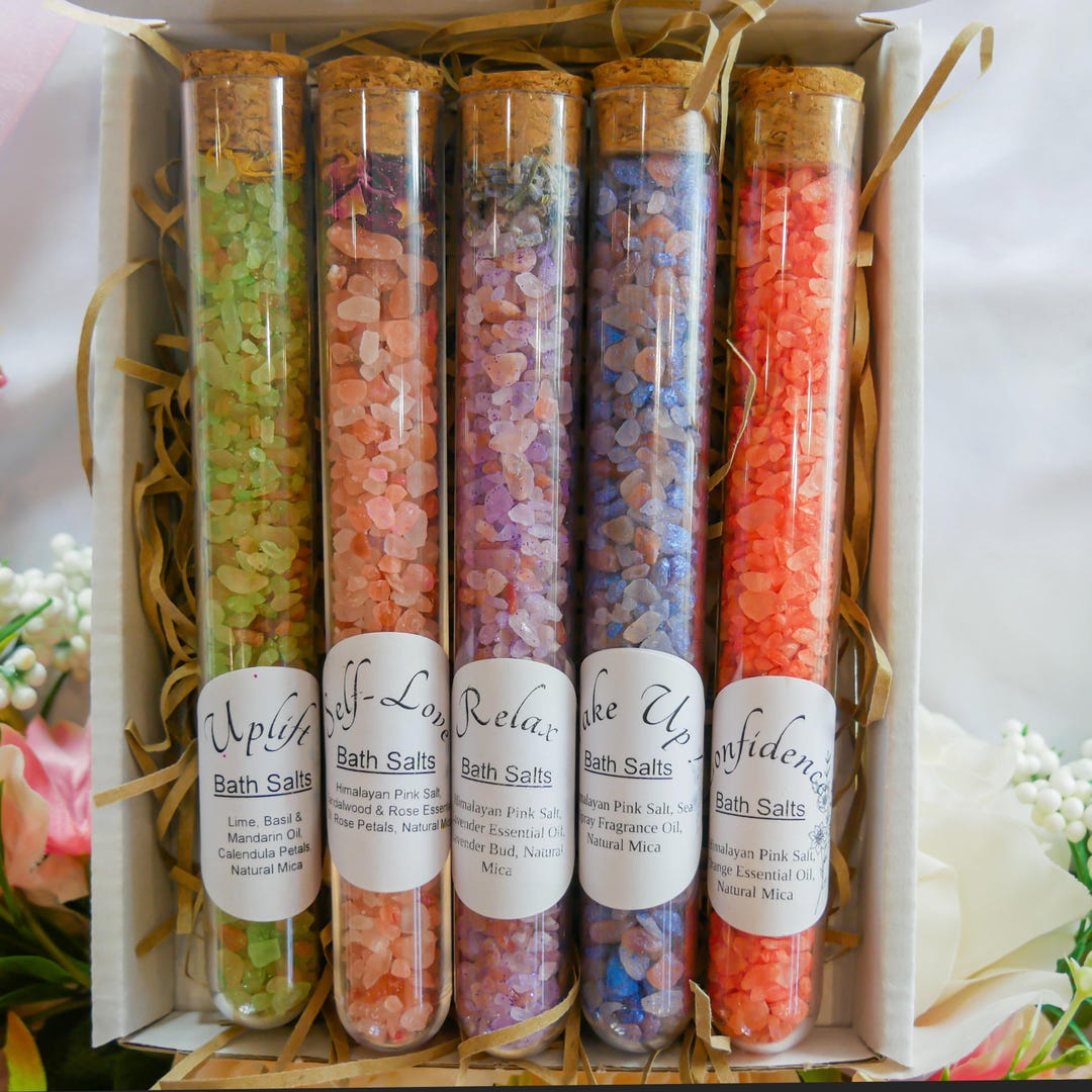 Bath Salt Gift Set, Spa Gift for Mum Spa Gift for Her, Bath Salt Tubes ...