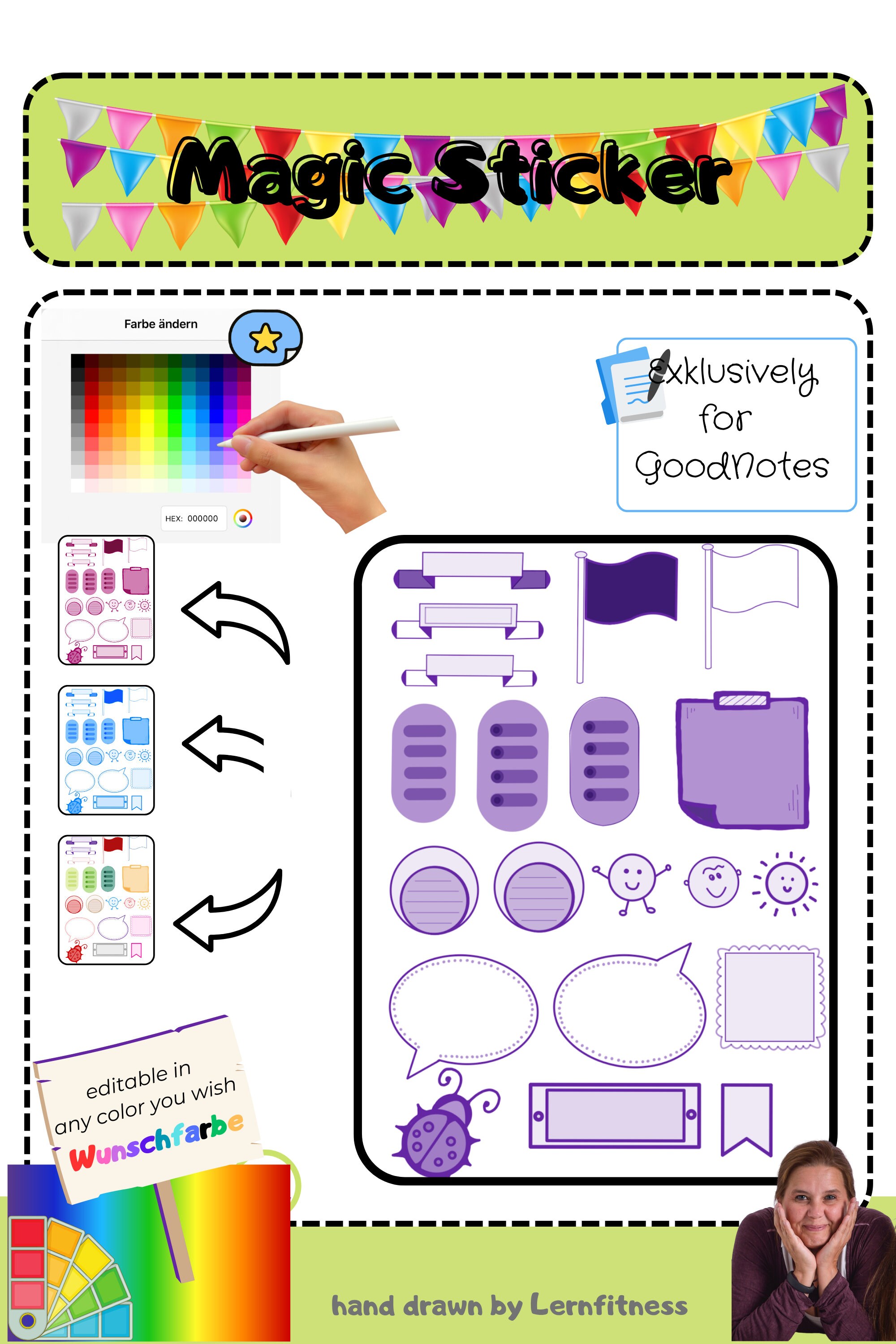 Digital Magic Stickers for Goodnotes | Color Editable | Magic Stickers ...