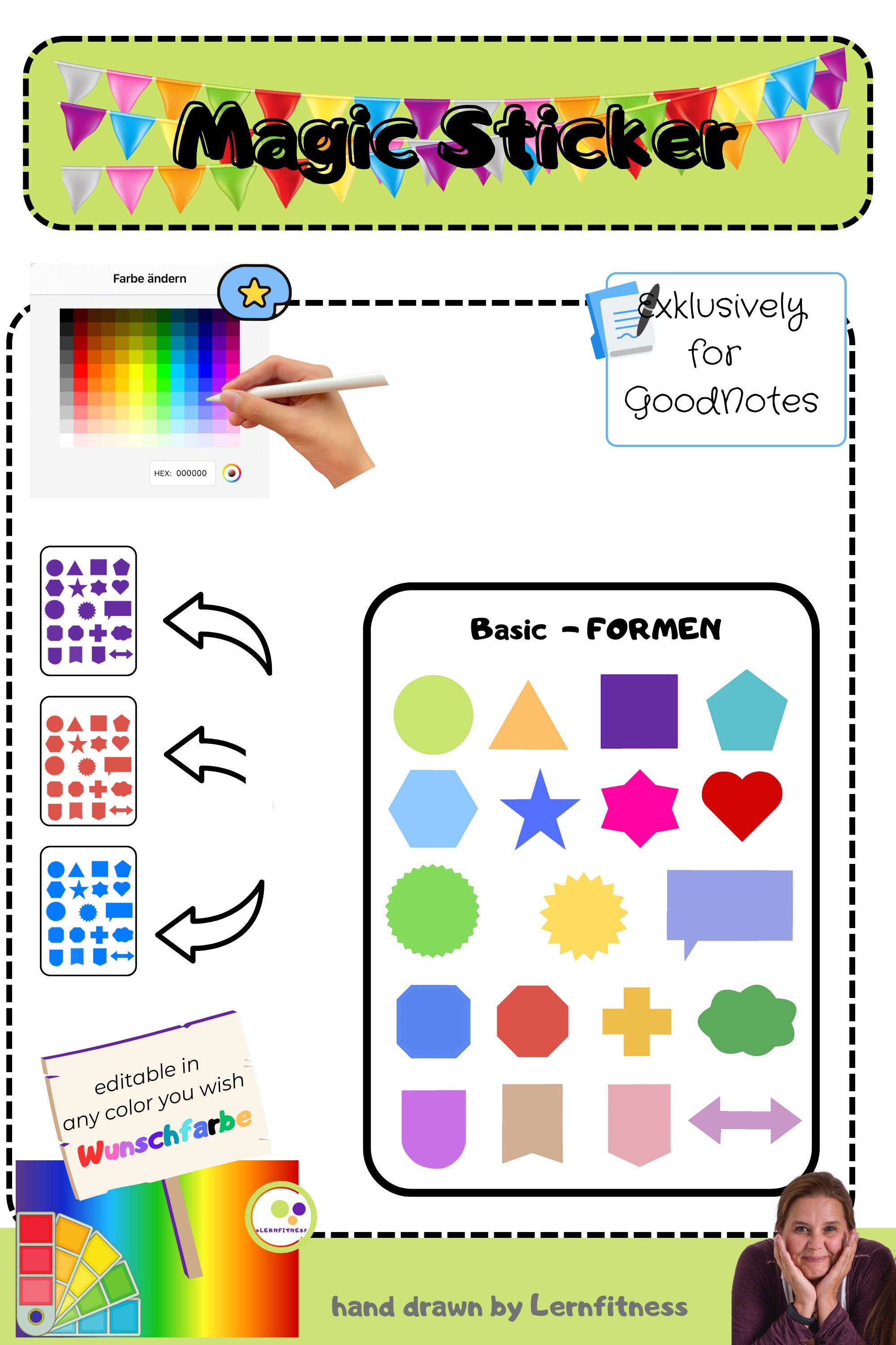 Digital Magic Stickers for Goodnotes | Color Editable | Magic Stickers ...