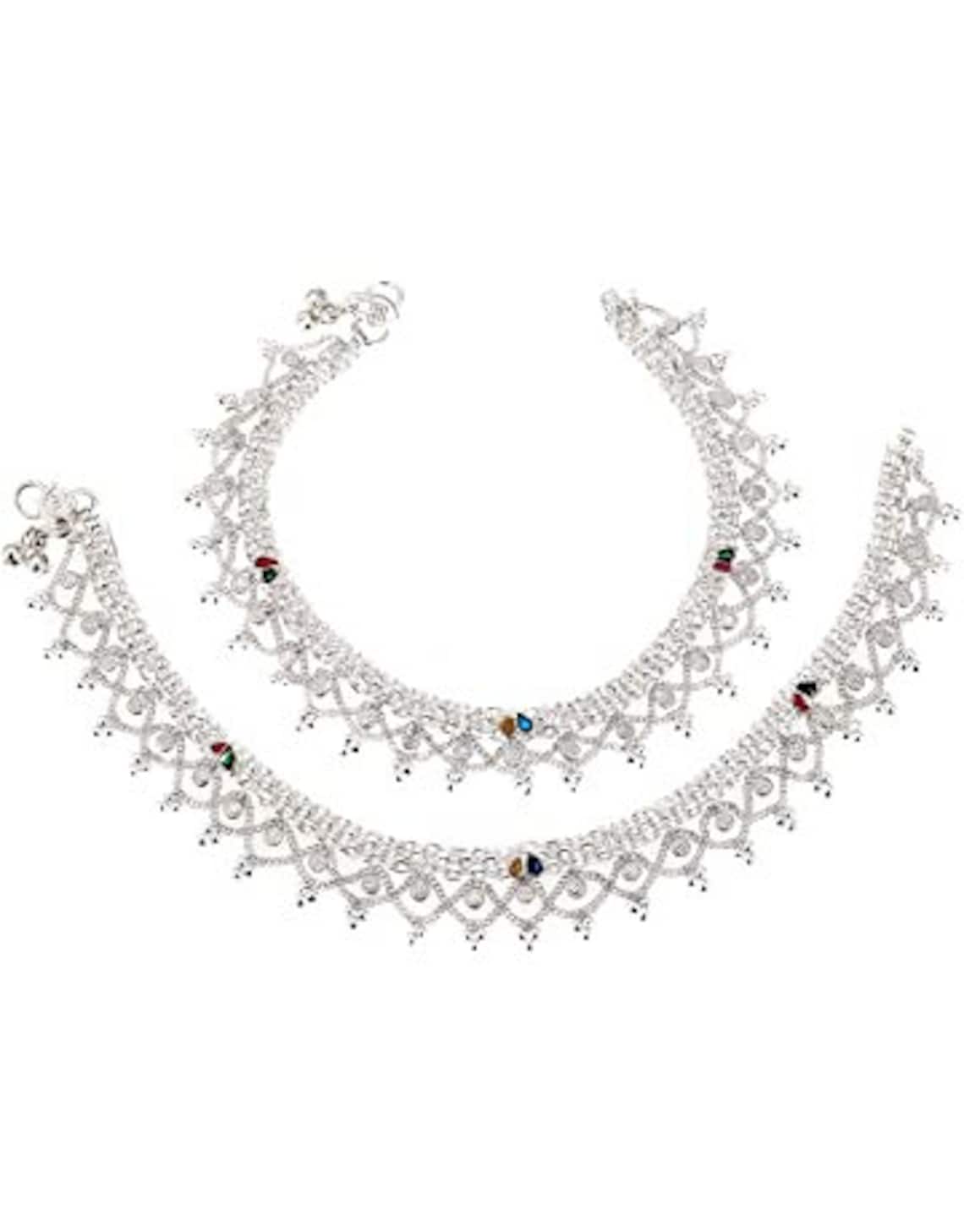 Pure silver payal set for women | Etsy