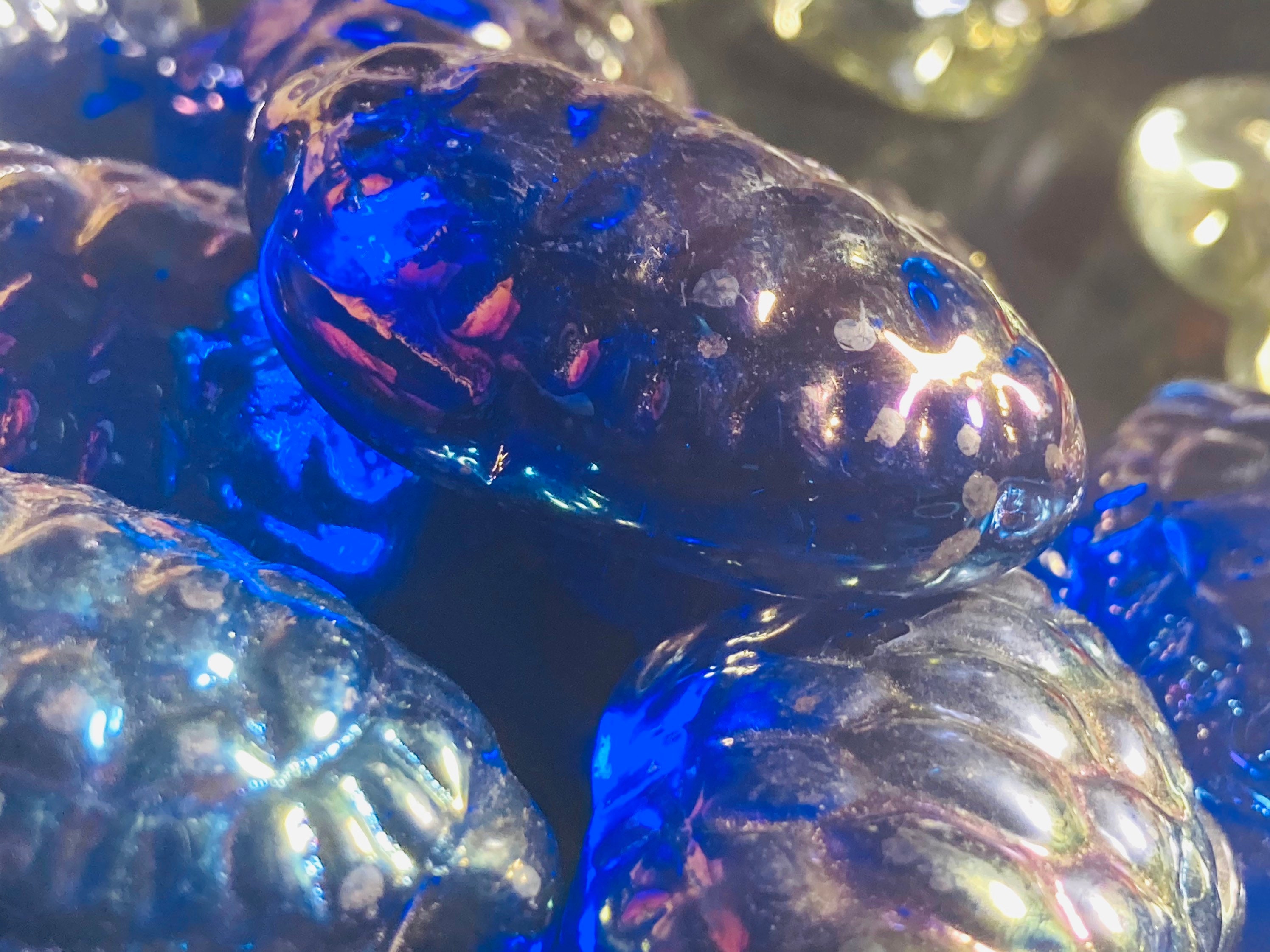 Blue Iridescent Carnival Glass Turtles. Era 1920-1940s. - Etsy