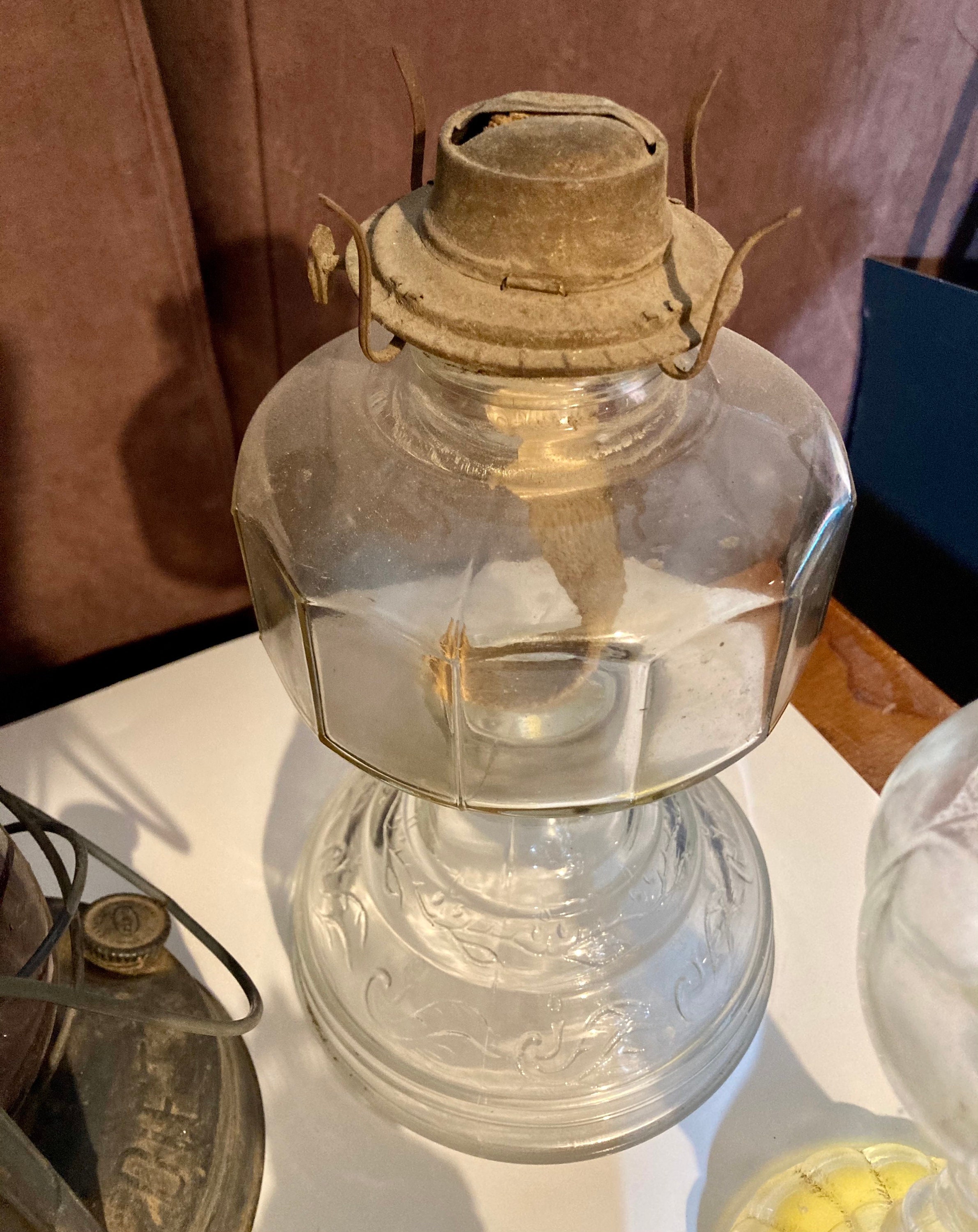 Antique Victorian Oil Lamps. Vintage Oil Lamps. Coal Oil Glass Jug ...