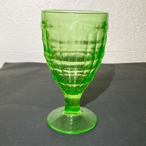 Antique to Vintage Anchor Hocking Block Optic Green Uranium Depression ...