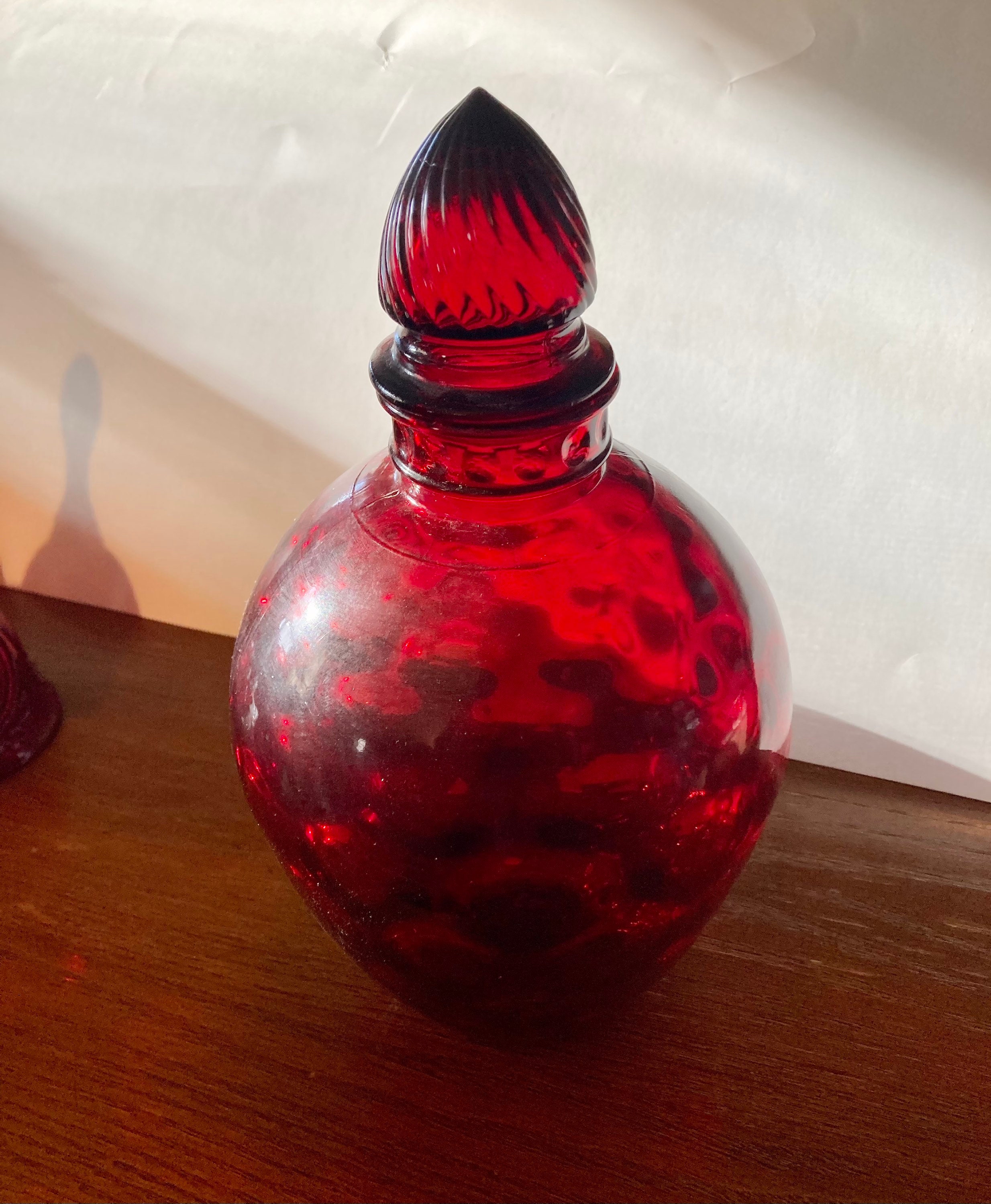 Fenton Ruby Red Art Glass Hand Painted & Artist Signed - Etsy